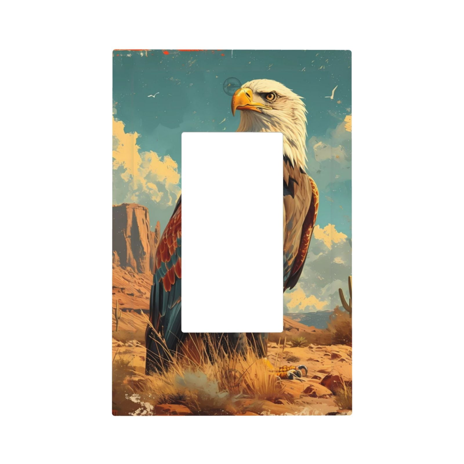 Rocae Western Desert Cactus Bald Eagle for Decorator Light Switch or ...