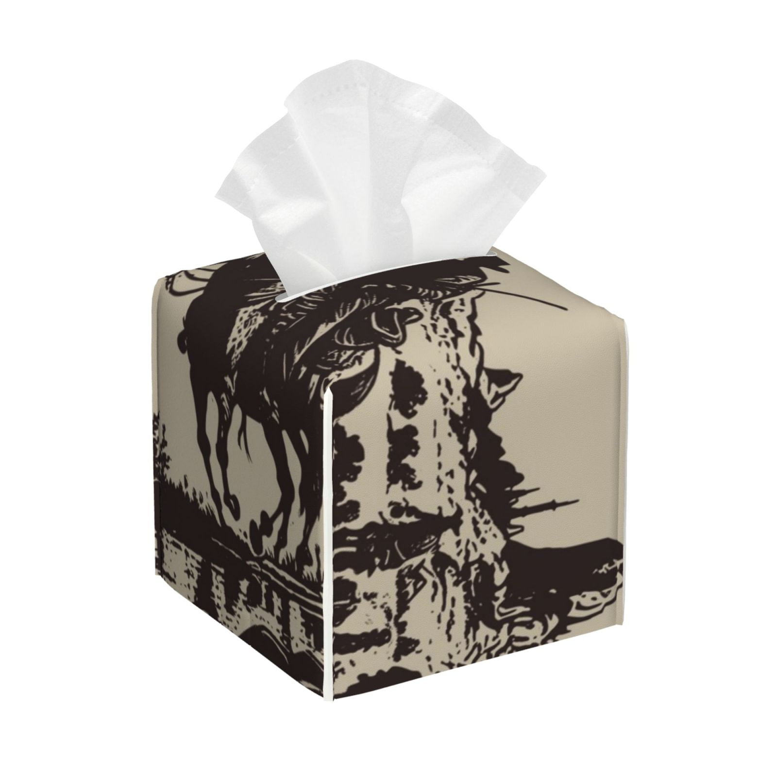 Rocae Western Desert Cowboy for High-grade Leather Tissue Box,Office ...