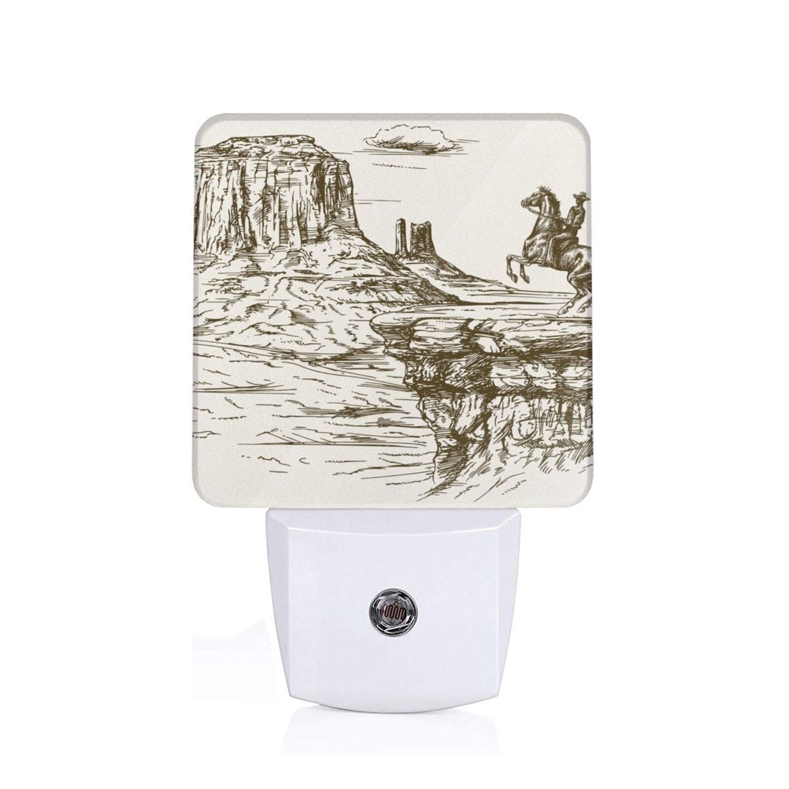 Rocae Western Desert Cowboys 1 for 0.5W Plug in Night Light, Dusk to ...