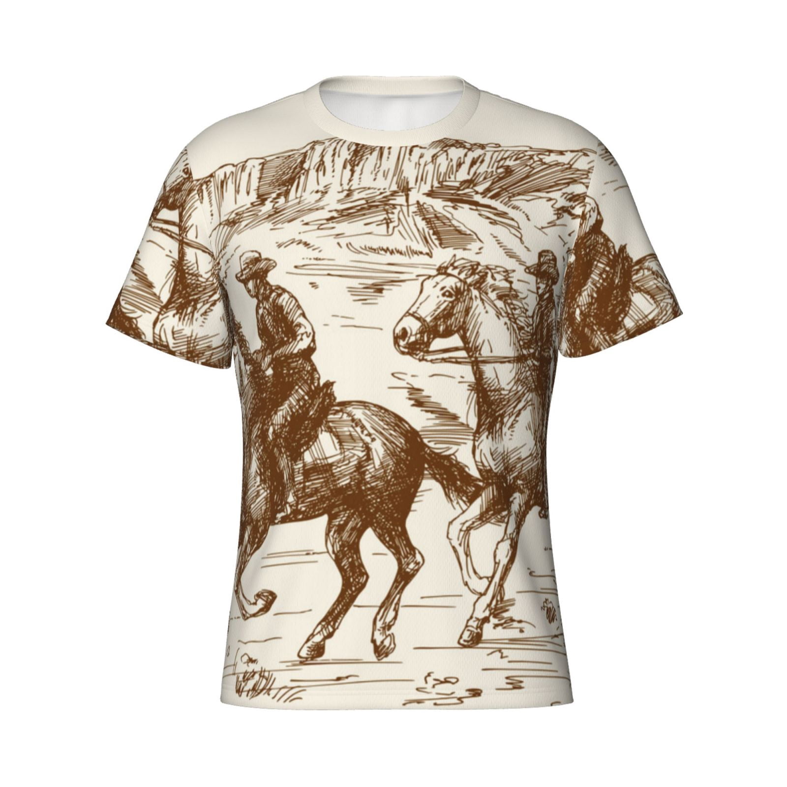 Rocae Western Desert Cowboys1 for Men's Moisture-Wicking Crew Tee - T ...