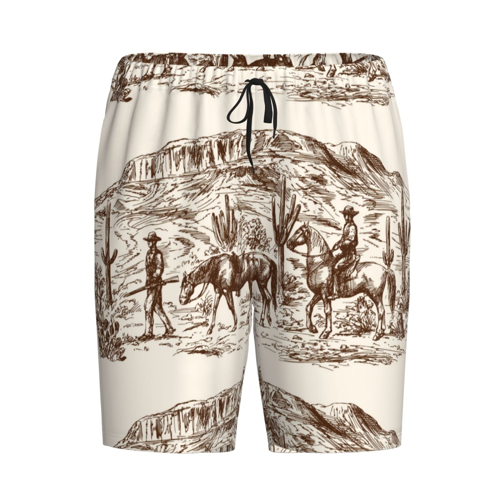 Rocae Western Desert Cowboys2 for Men's Soft Sleep Pajama Shorts ...