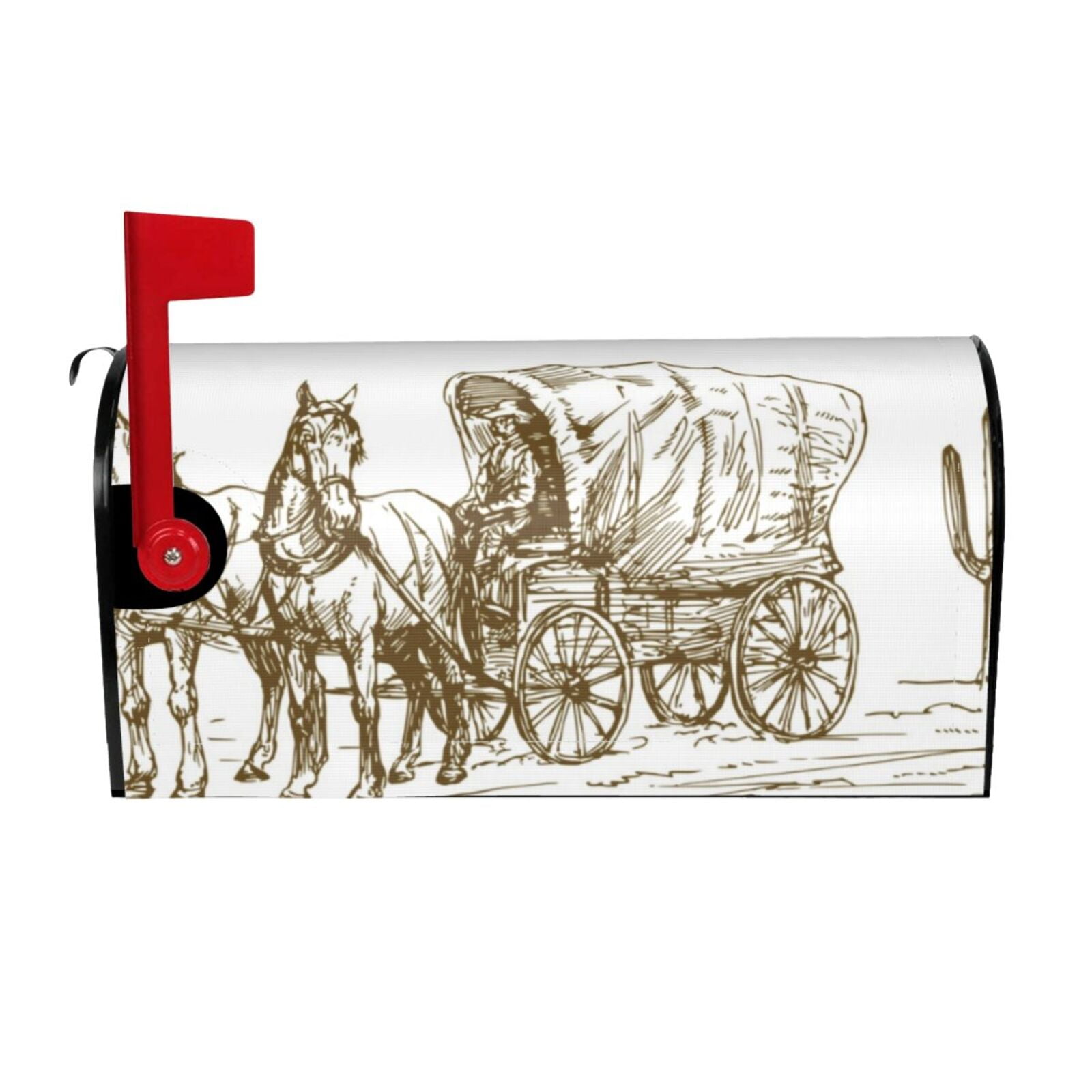 Rocae Western Scenery With Old Wagon for Mailbox Covers Protection ...