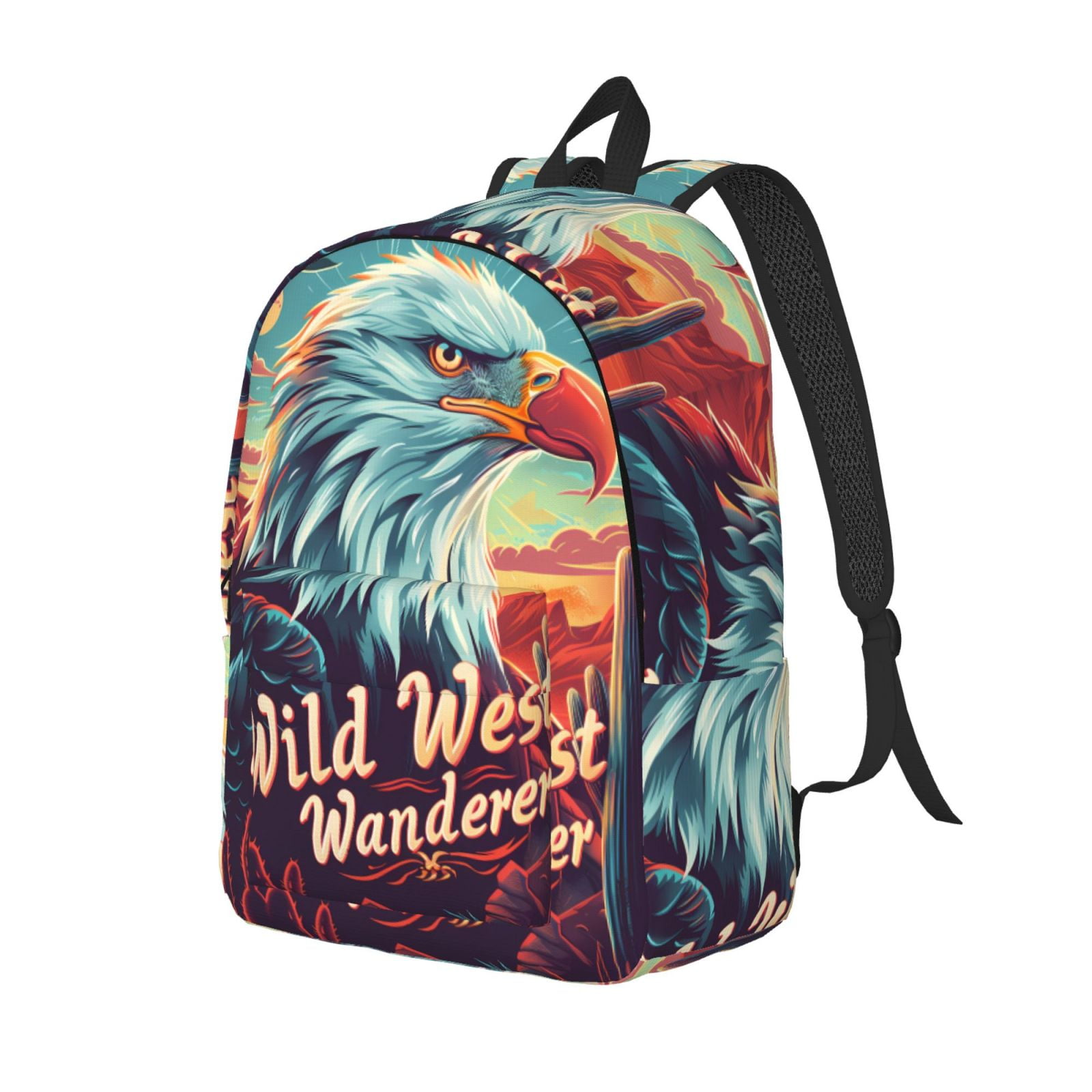 Rocae Western Style Bald Eagle for Canvas College Laptop Backpack for ...