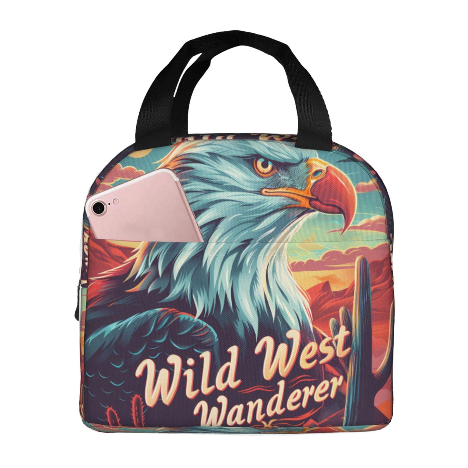 Rocae Western Style Bald Eagle for Insulated Lunch Bag for Women Men ...