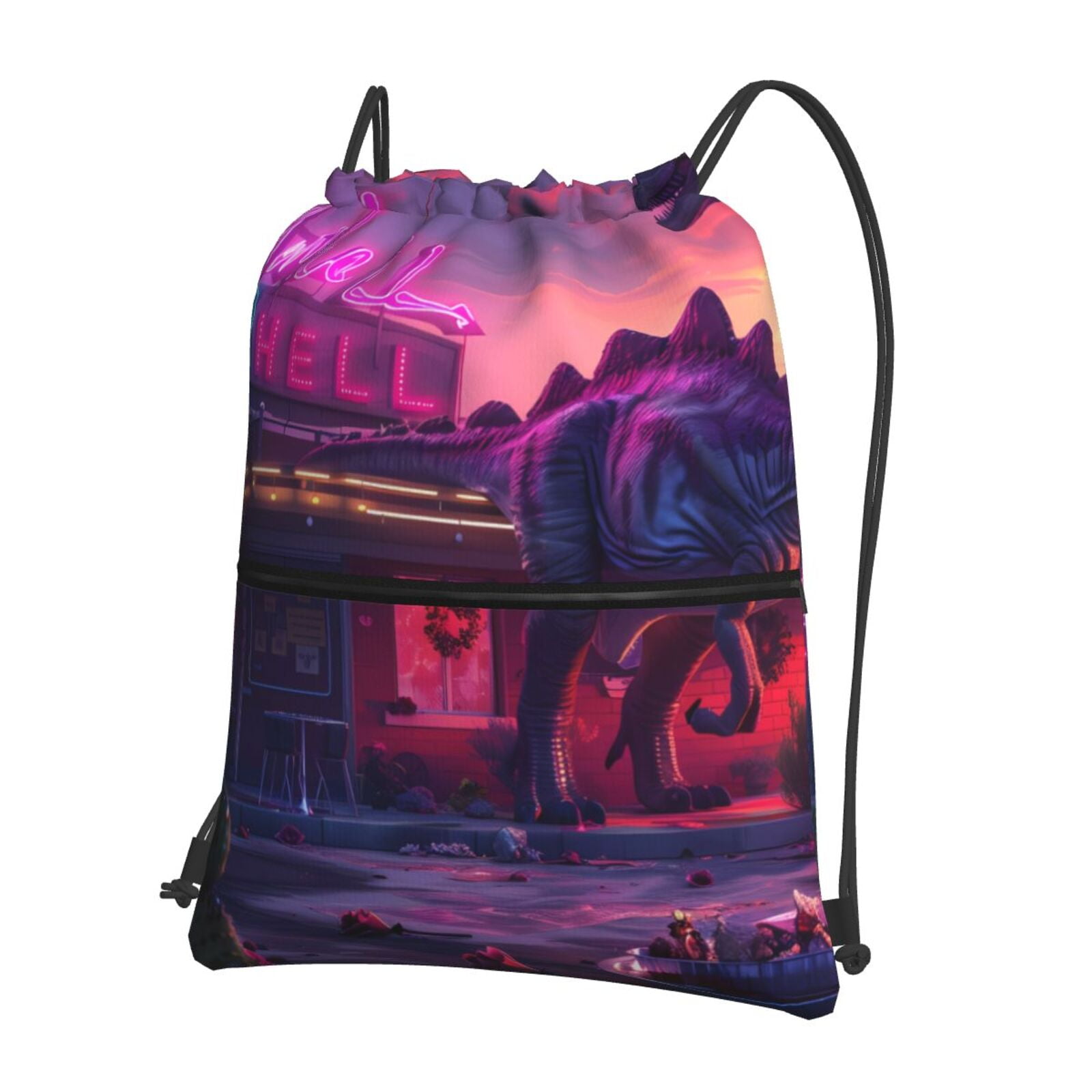 Rocae Western Style Dinosaur for Drawstring zipper Backpack Gym ...