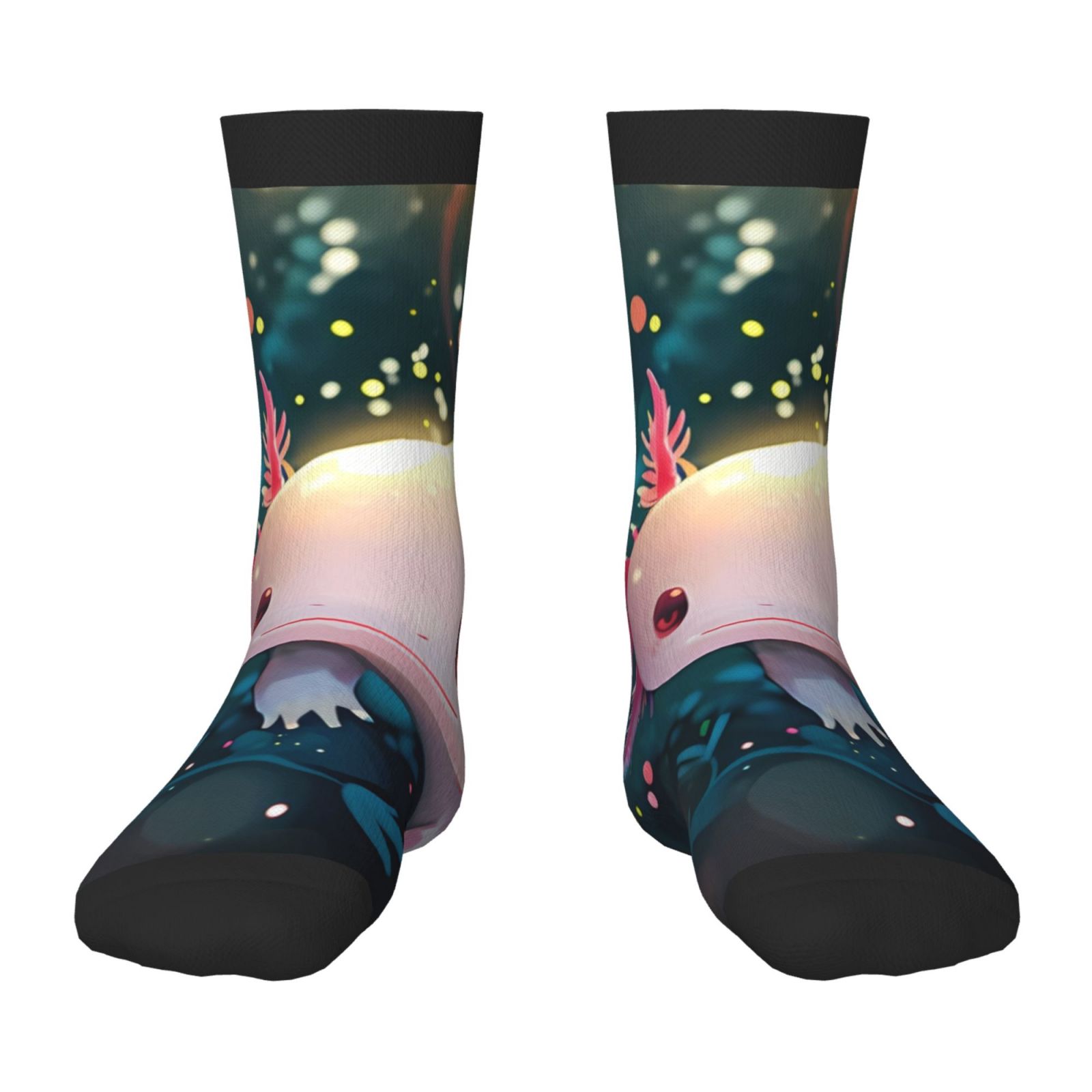 Rocae Whimsical Axolotl Fantasy for Girls Boys Crew Socks,Children's ...