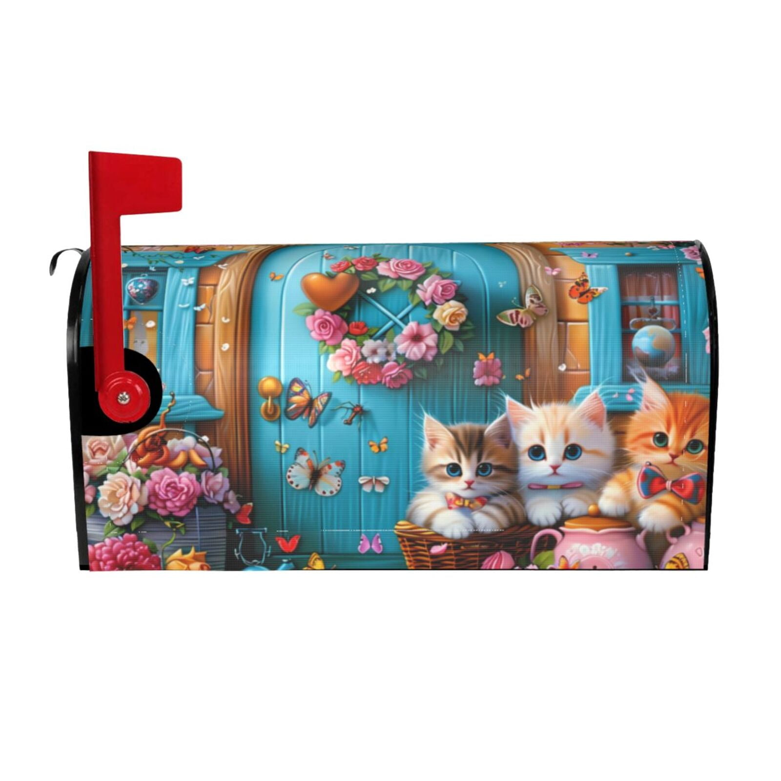 Rocae Whimsical Cats and Flowers Scene for Mailbox Covers Protection ...