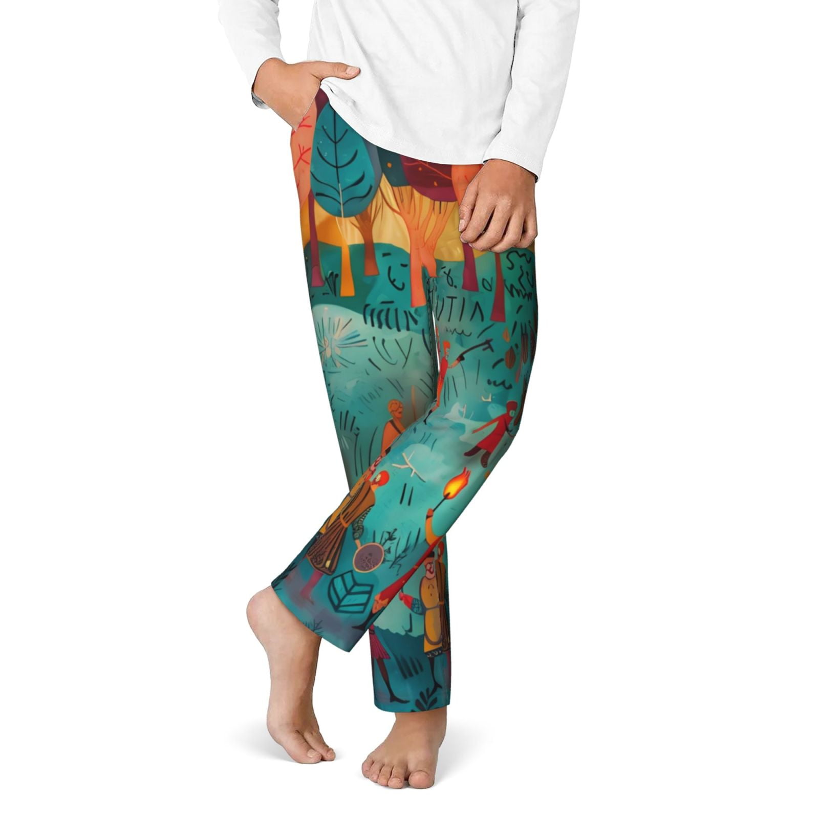 Rocae Whimsical Forest Scene for Teenagers' Pajama Pants,Girls lounge ...