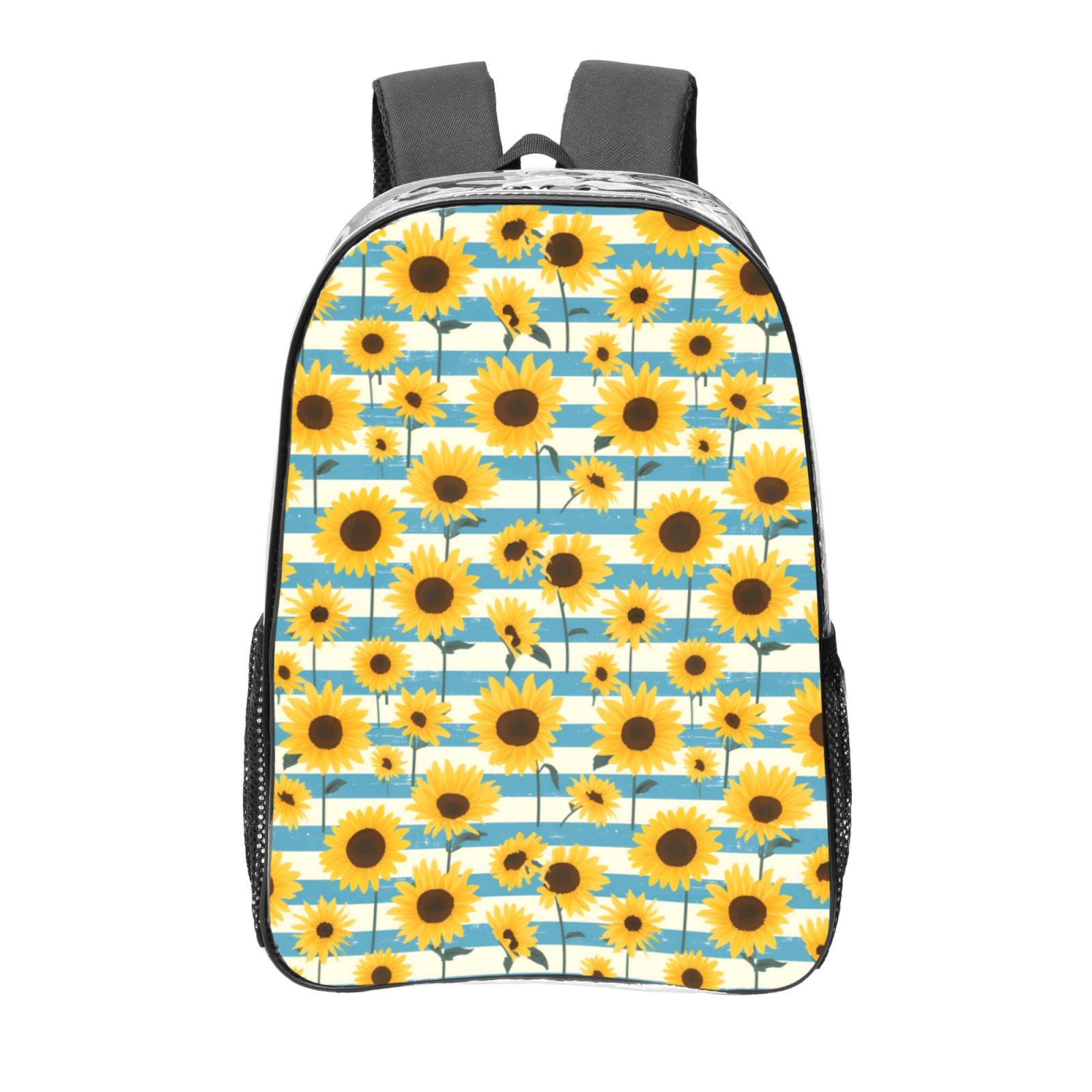 Rocae White Blue Striped Sunflower for 16inch Clear Backpack ...