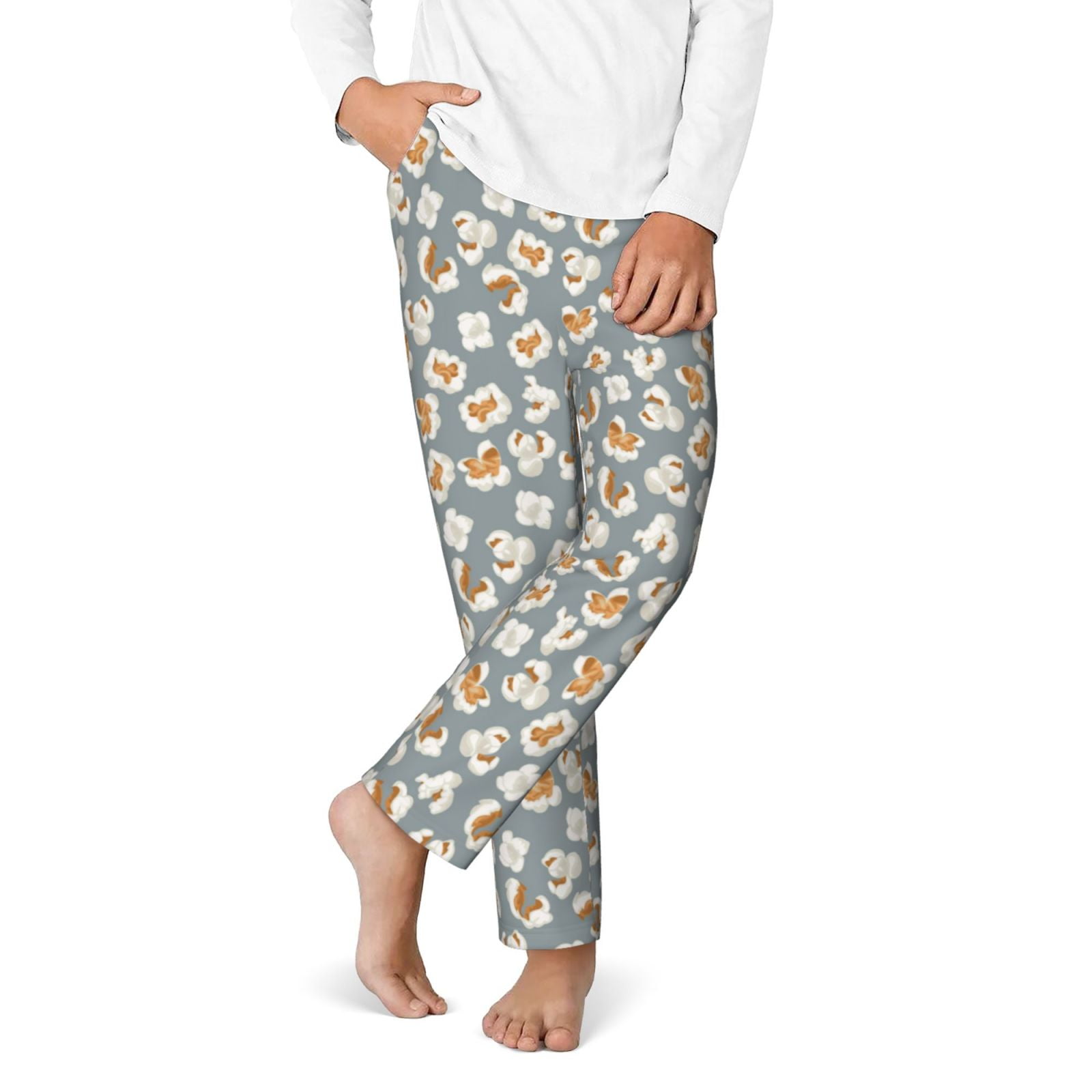 Rocae White Popcorn for Teenagers' Pajama Pants,Girls lounge pants ...