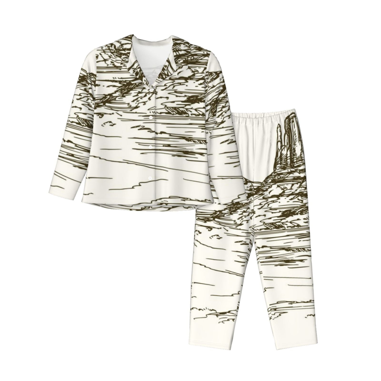 Rocae Wild West Desert With Cowboy for Pajamas for Women Set Lounge ...