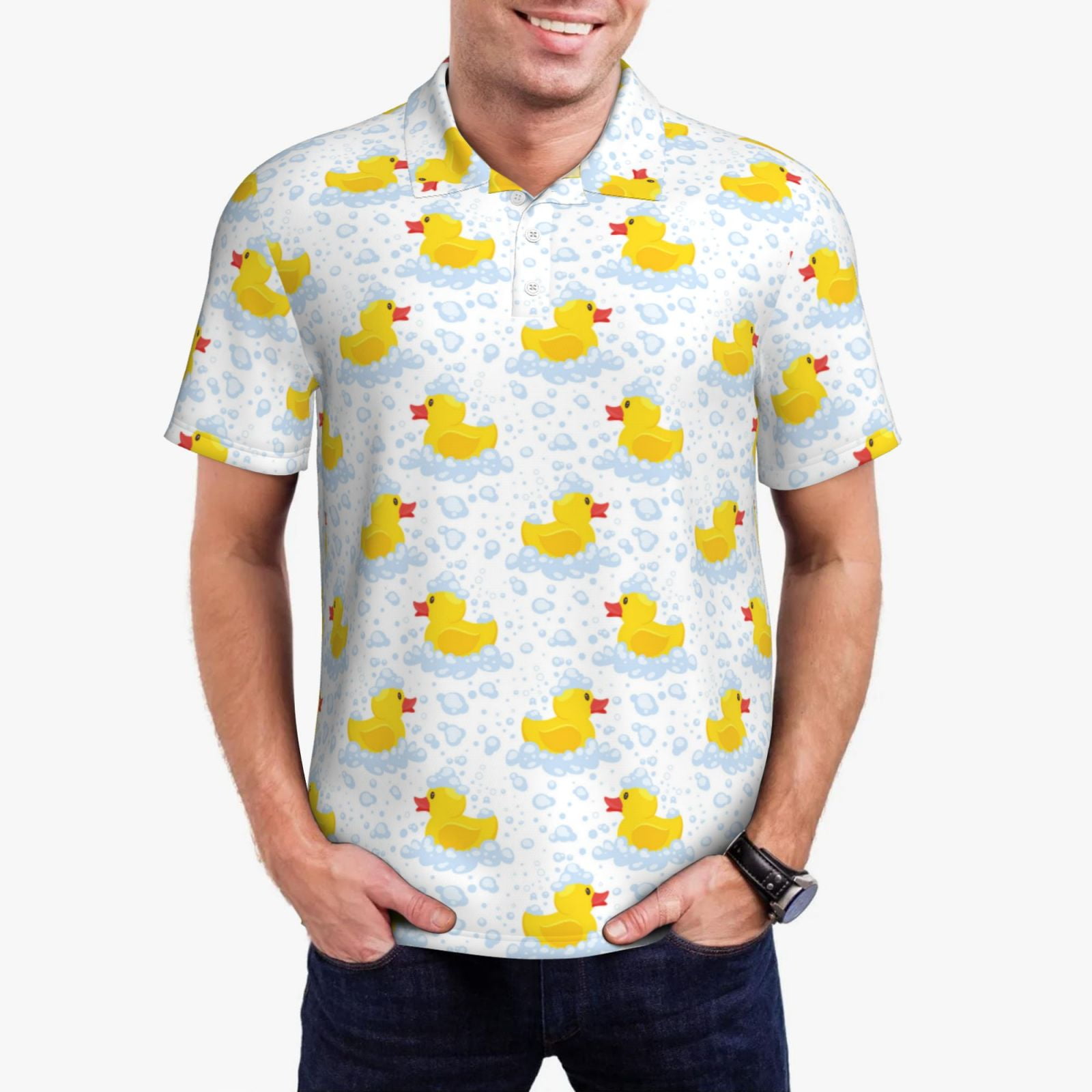 Rocae Yellow Rubber Duck for Men's Short Sleeve Polo Shirt, Quick ...