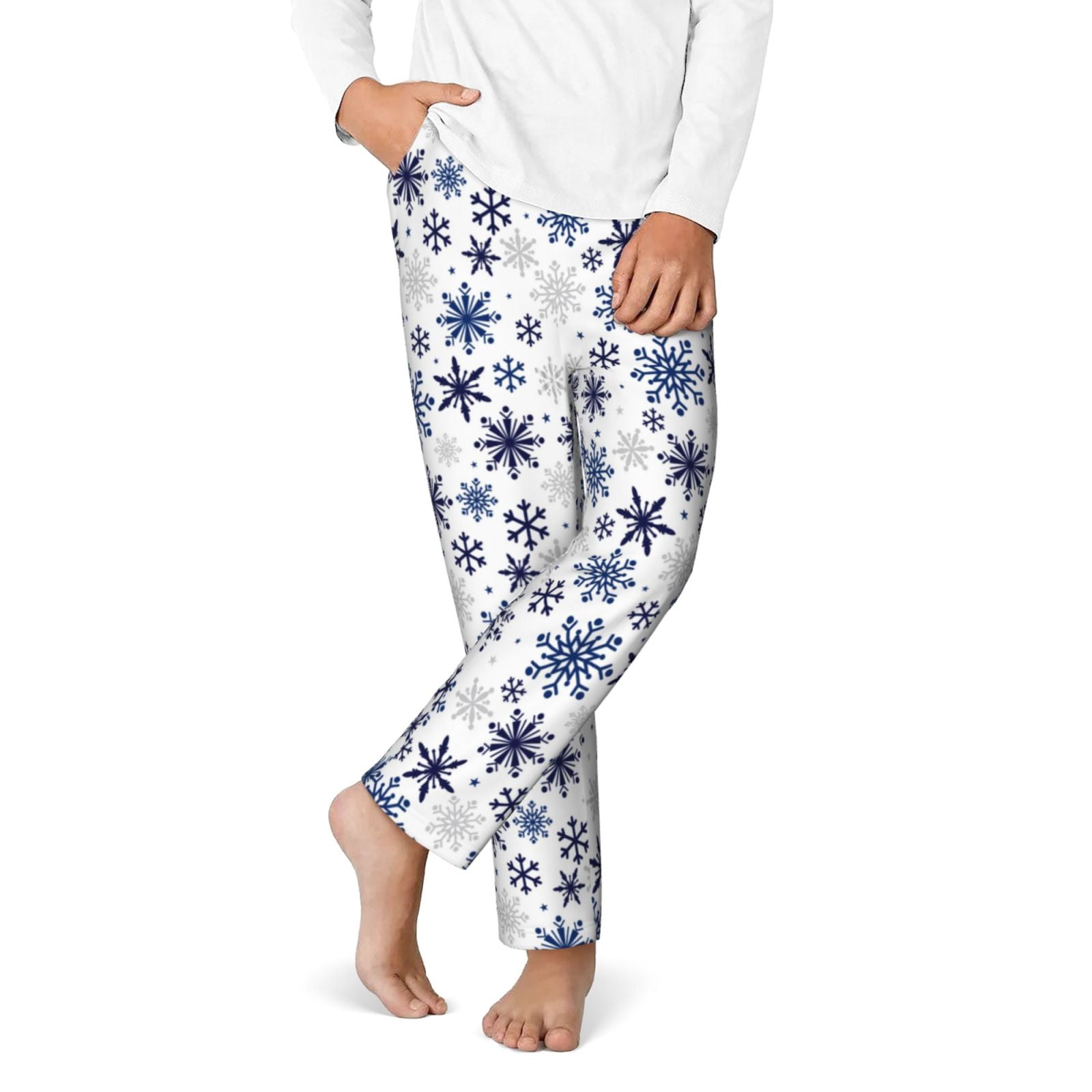 Rocae blue Snowflake Prints for Teenagers' Pajama Pants,Girls lounge ...