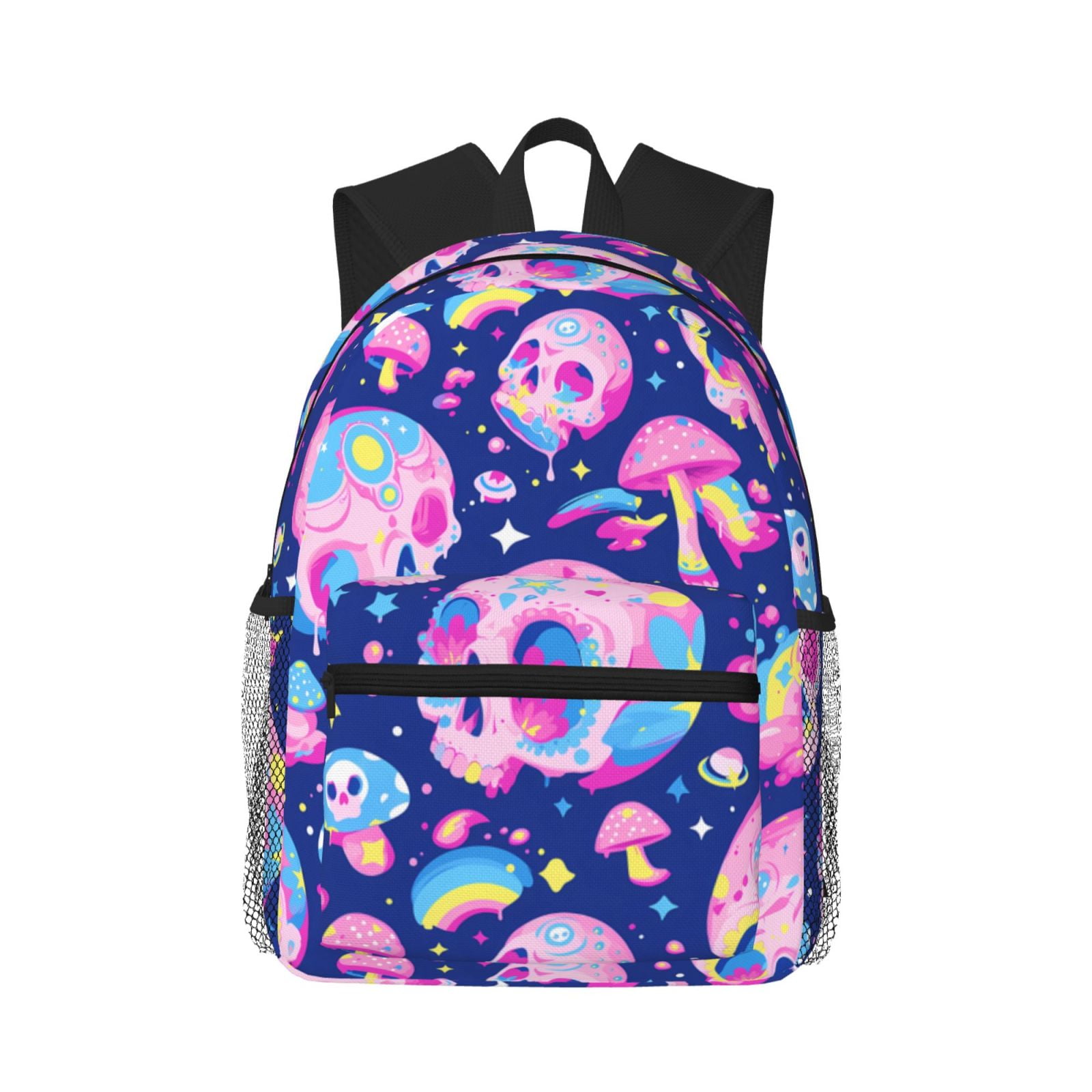 Rocae colorful Skull mushroom rainbow for Lightweight Casual Backpack ...