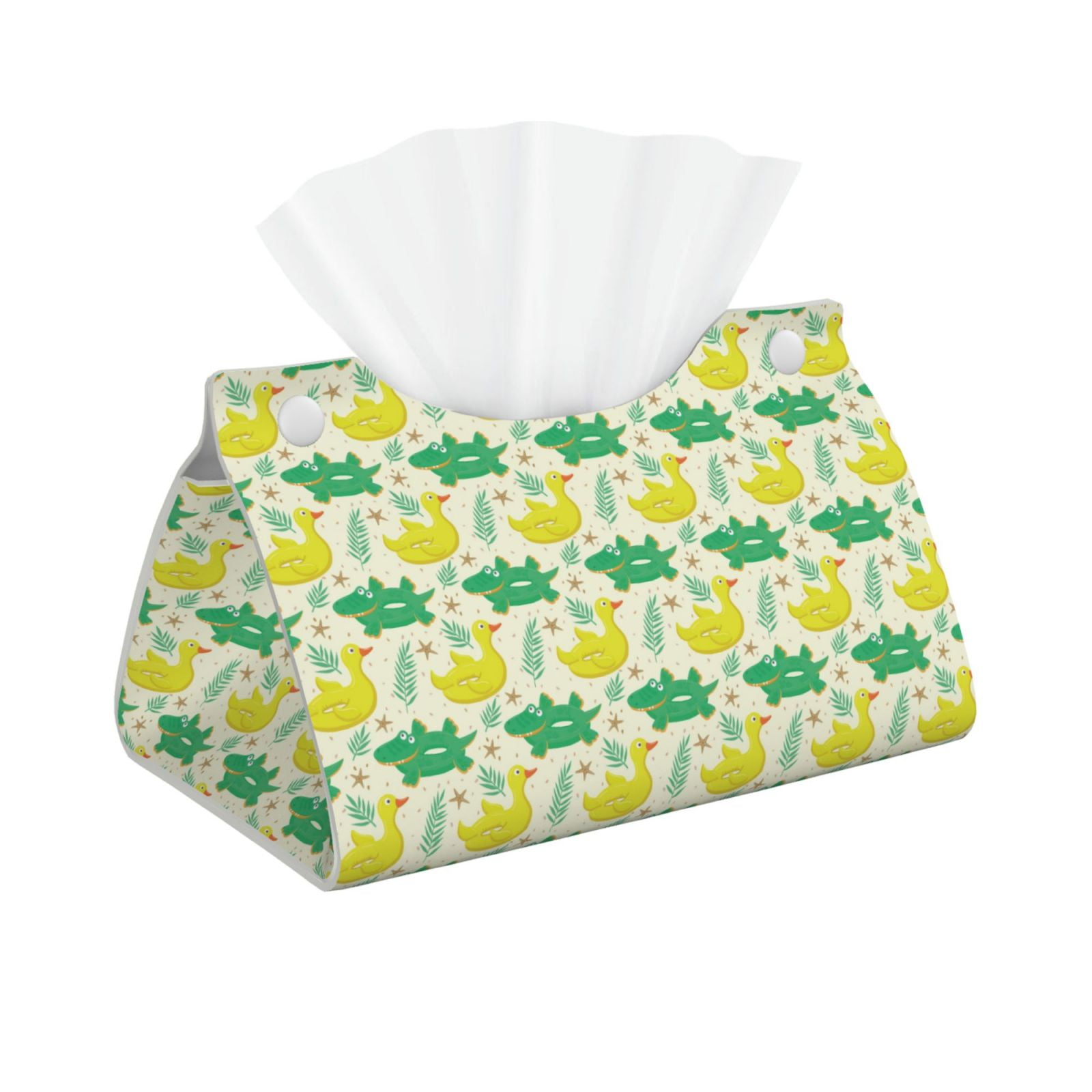 Rocae crocodile and duck Print Long Tissue Box Lid Durable Leather ...