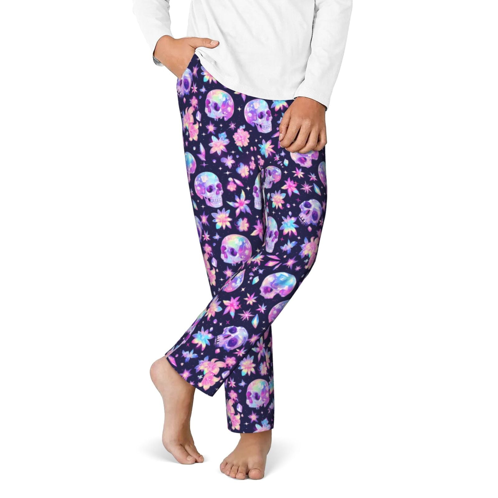 Rocae crystal Skull flower cool for Teenagers' Pajama Pants,Girls ...