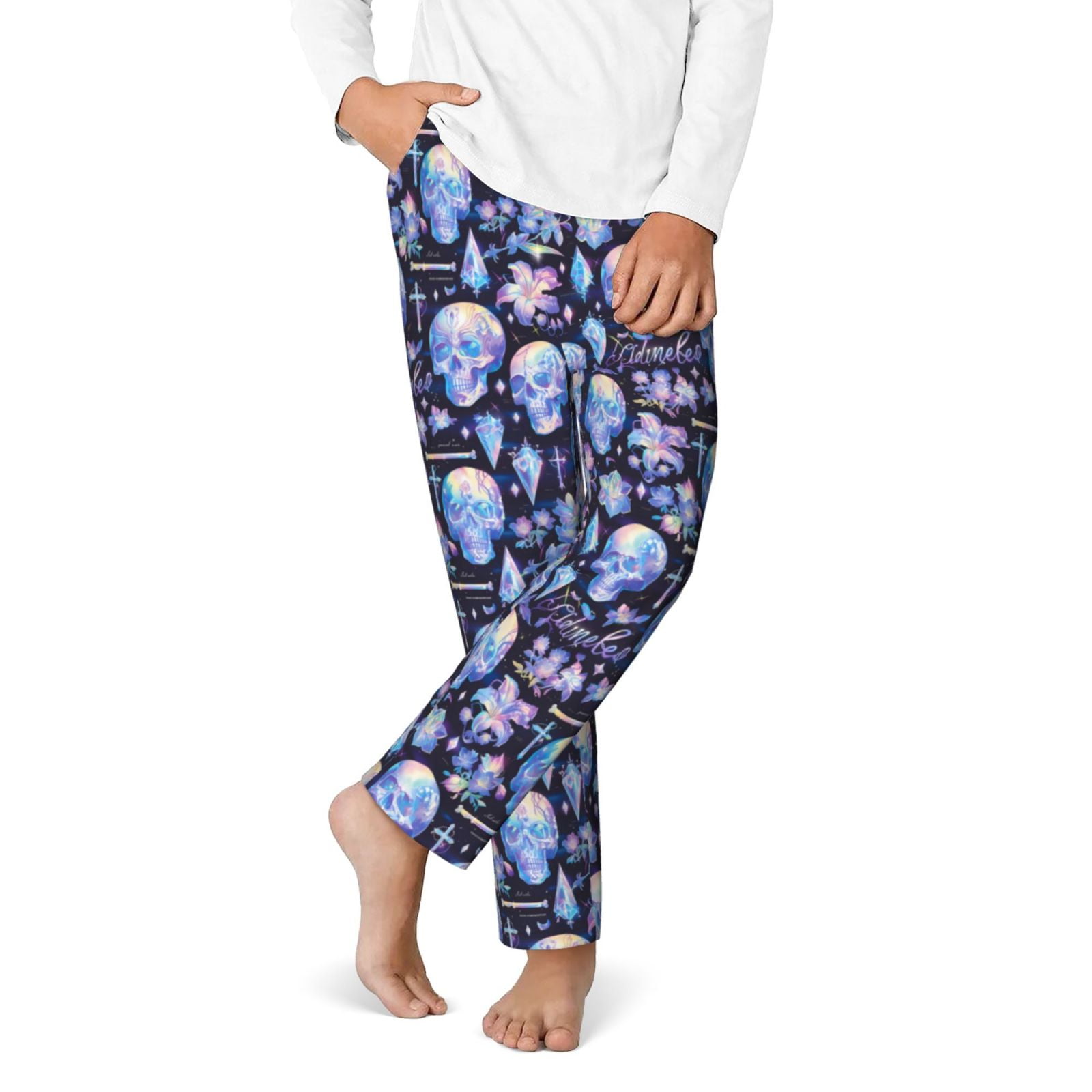 Rocae crystal cool Skull flower for Teenagers' Pajama Pants,Girls ...