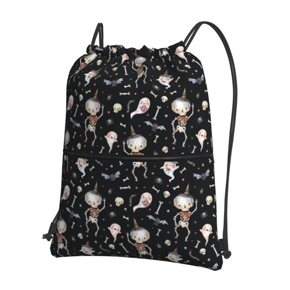Rocae cute Skull bone for Drawstring zipper Backpack Gym Backpack Bag ...