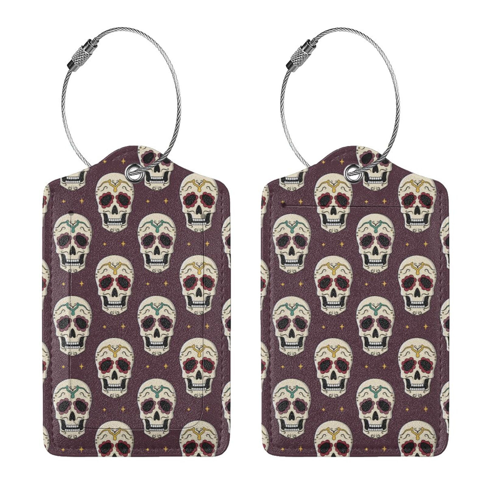 Rocae funny Skull star for Leather Luggage Baggage Tags ID Label ...