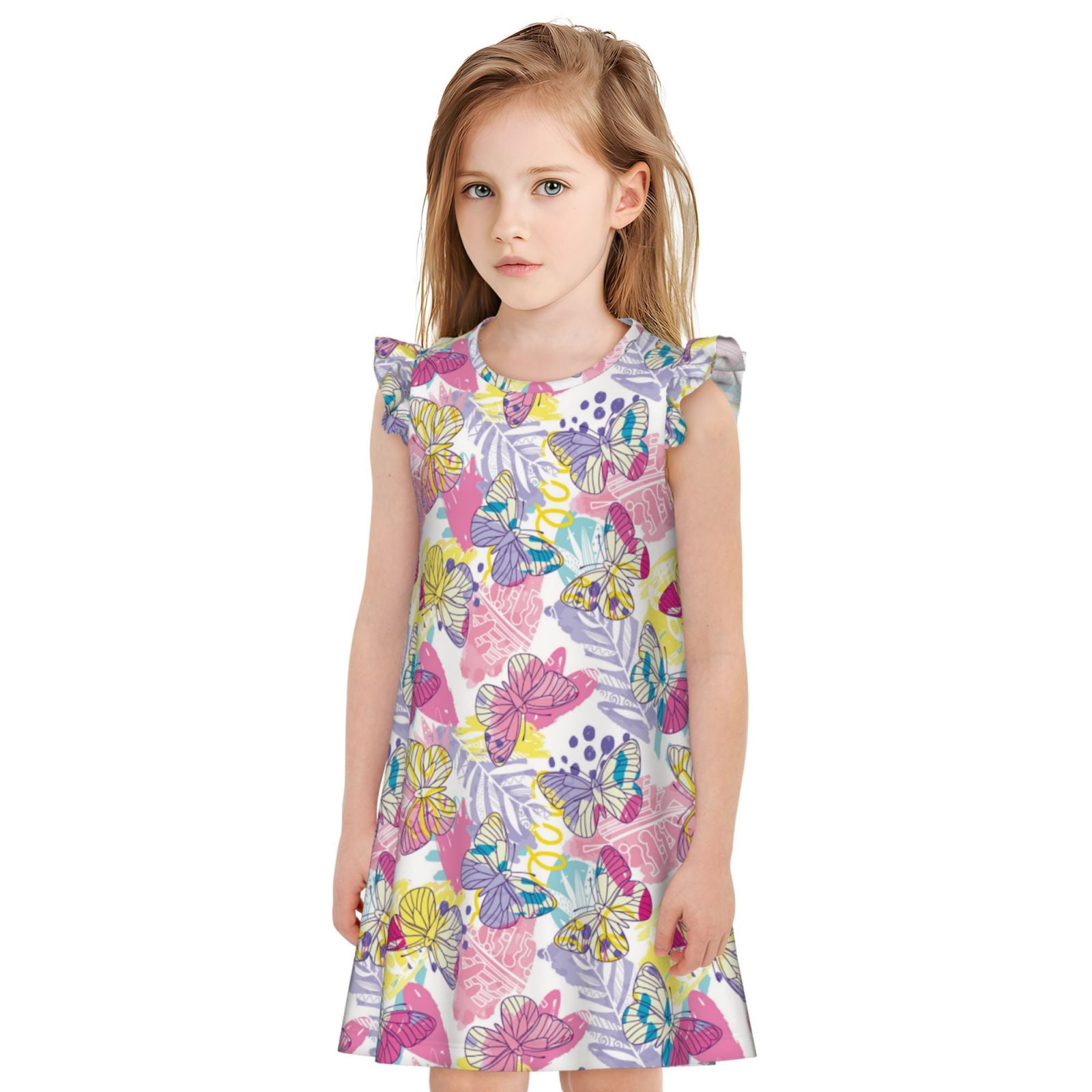 Rocae hand drawn butterflies for Girls Nightgowns Pajamas Dress - Soft ...