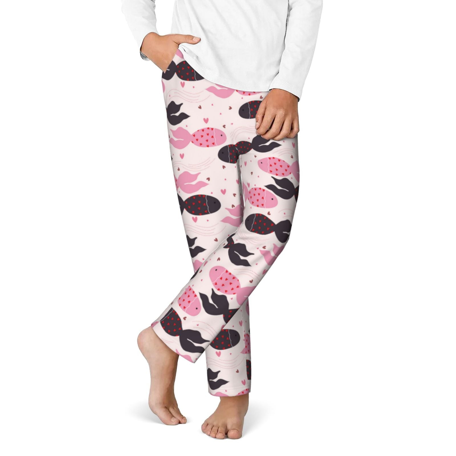 Rocae pink fish hearts for Teenagers' Pajama Pants,Girls lounge pants ...