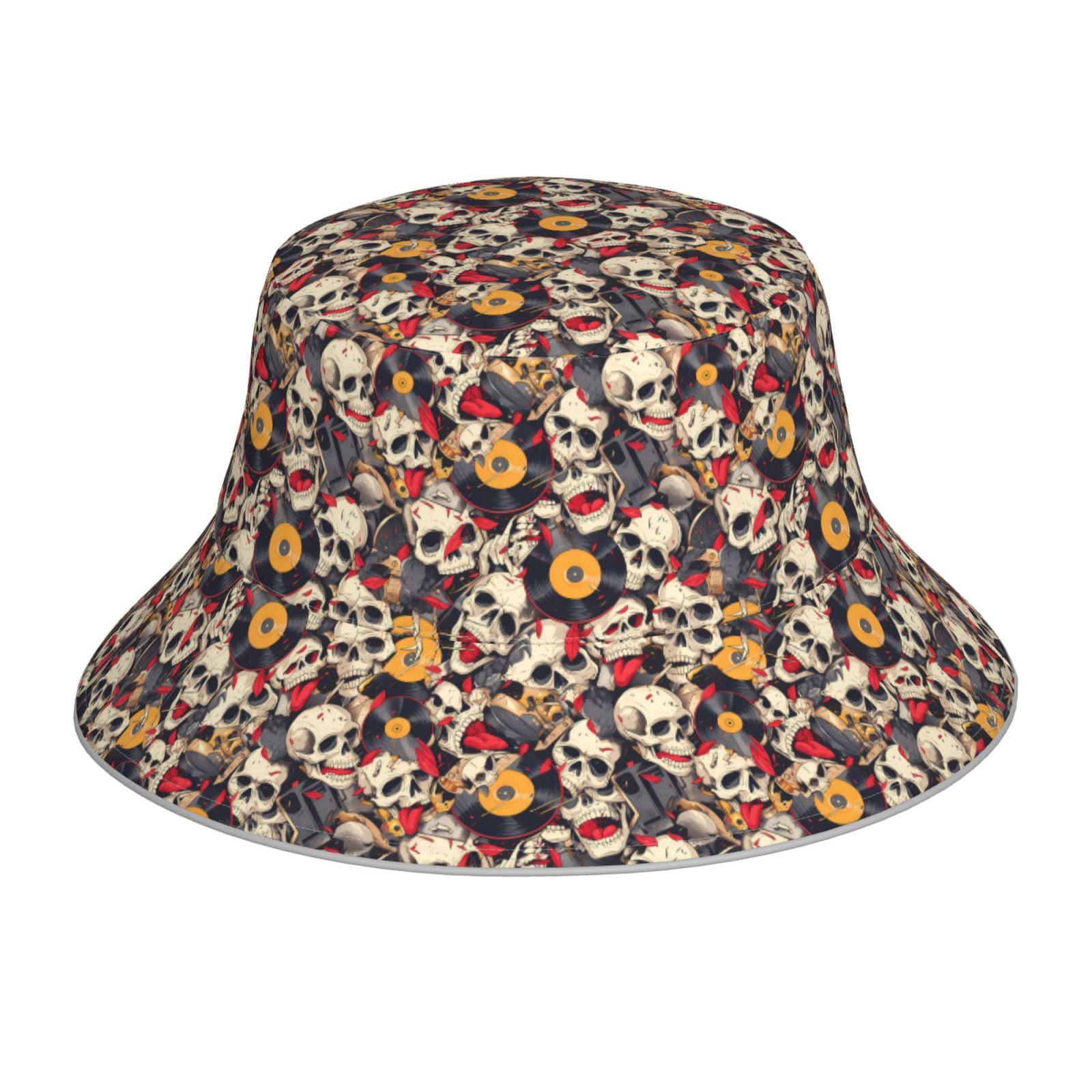 Rocae rock Skull record artist for reflective Bucket Hat for Men Women ...