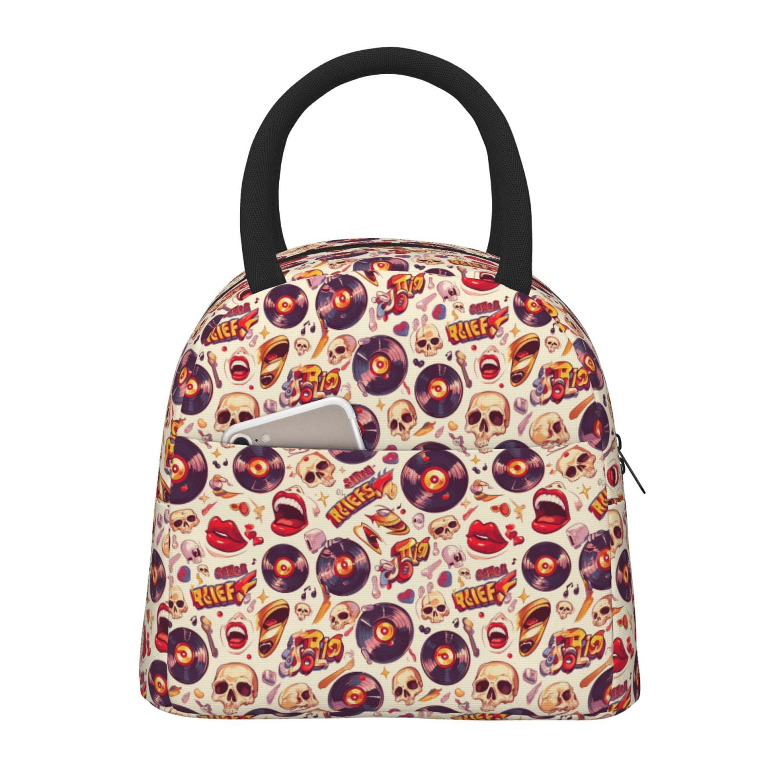 Rocae rock music Skull record for Leakproof Lunch Box for Adults, Wide ...