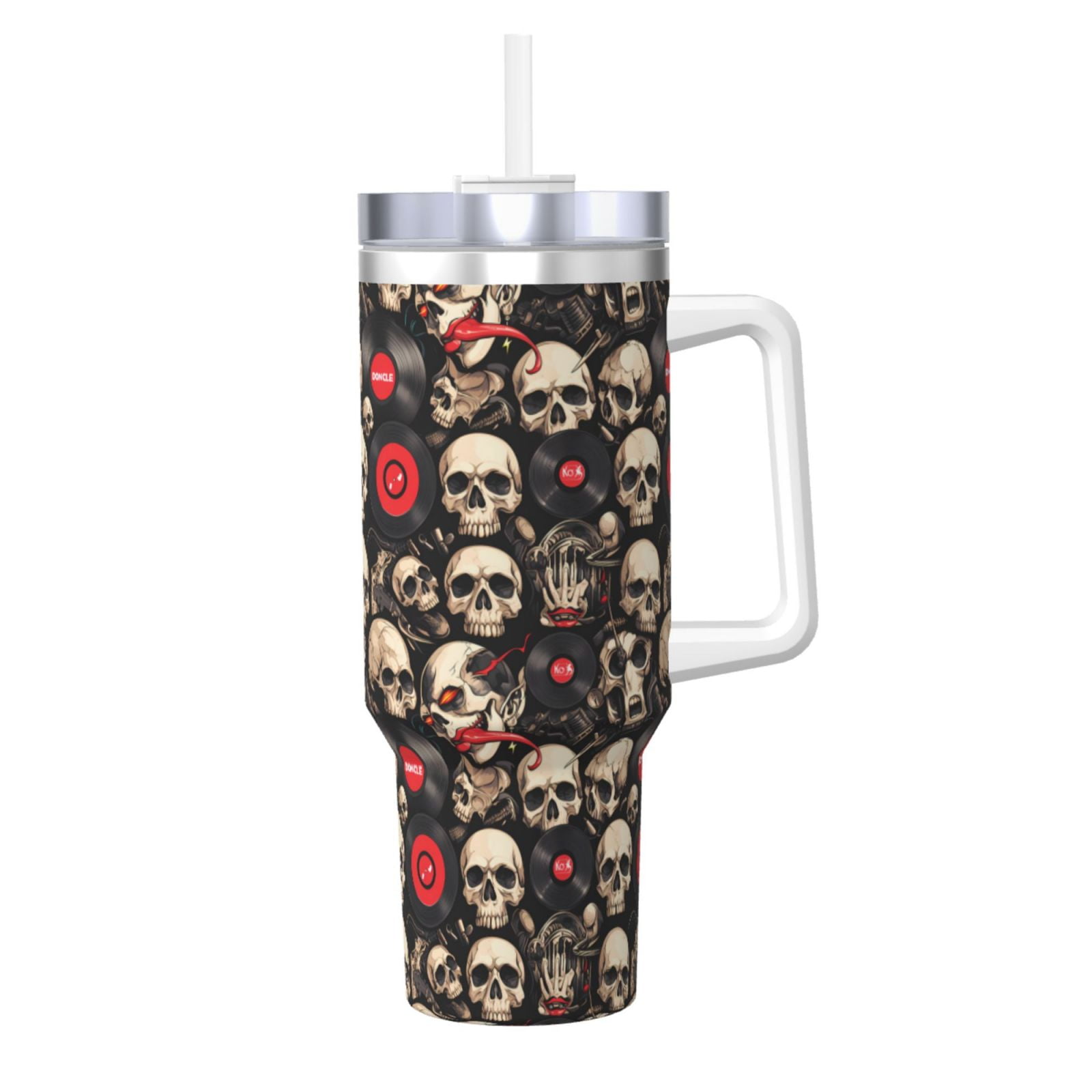 Rocae rock record Skull for 40OZ Ice Bully With Handle Keeps Drinks Hot ...
