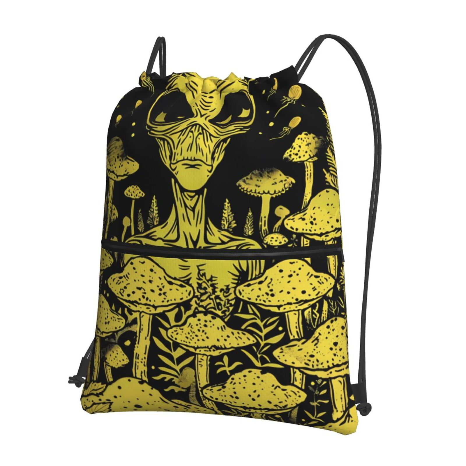 Rocae saucerman Mushroom Forest for Drawstring zipper Backpack Gym ...