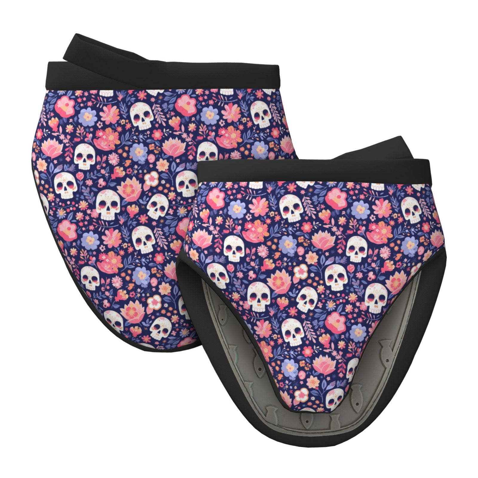 Rocae white Skull Flower for Mini Oven Mitts Rubber Oven Glove, Kitchen ...