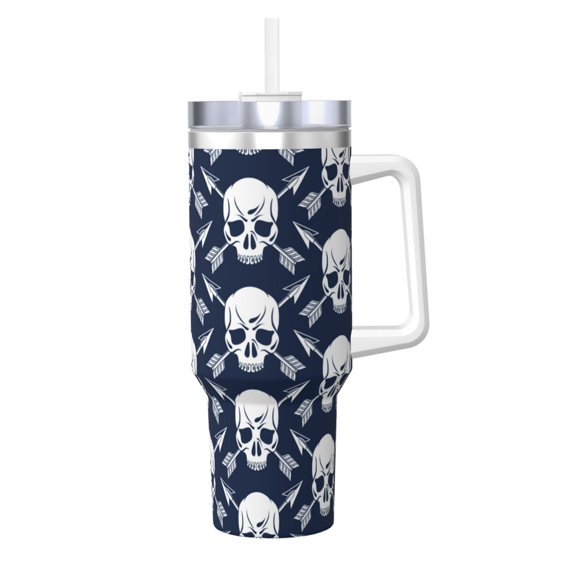 Rocae white arrow Skull for 40OZ Ice Bully With Handle Keeps Drinks Hot ...