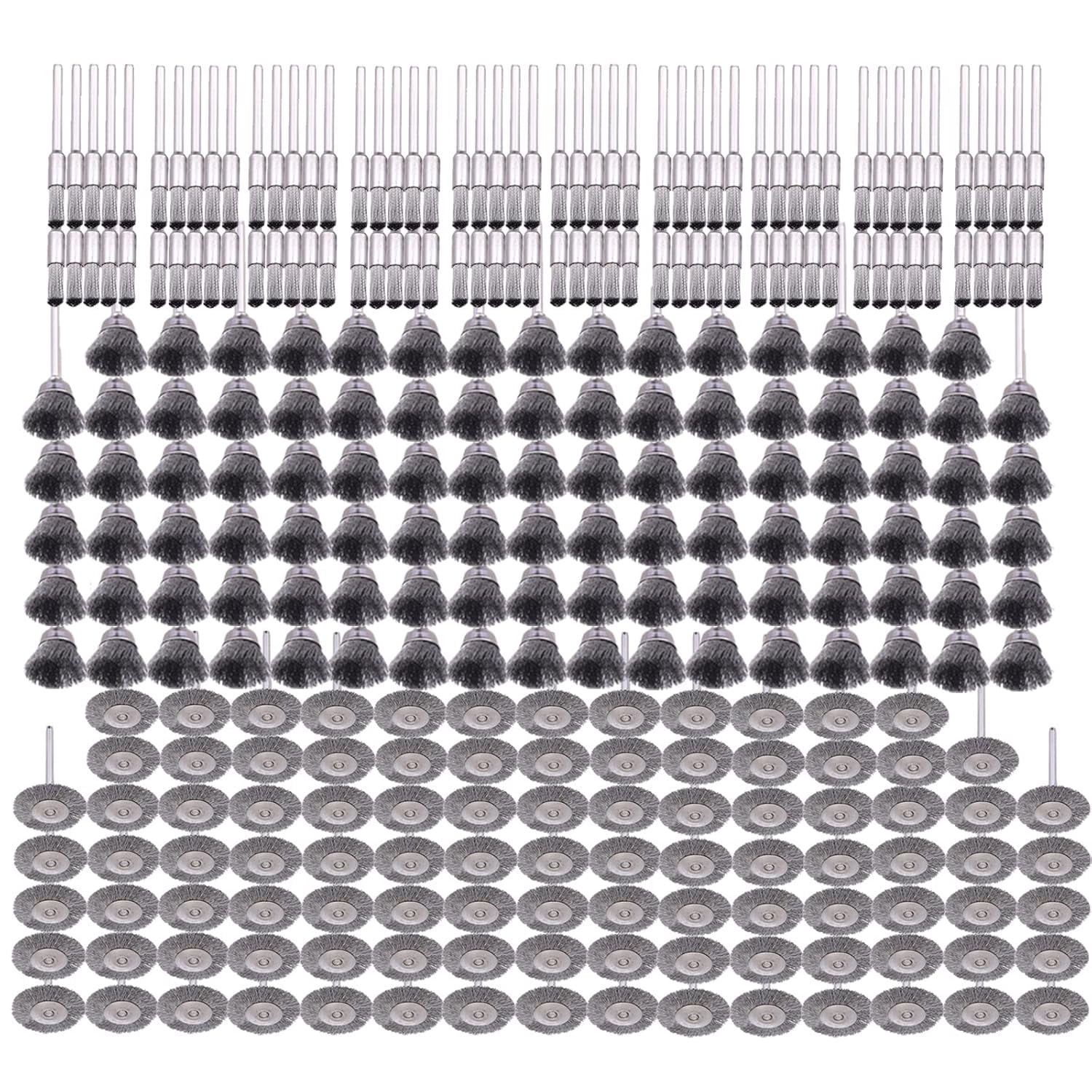 Rocaris 300 Pack Wire Brushes Set, Steel Wire Wheels Pen Brushes Set ...