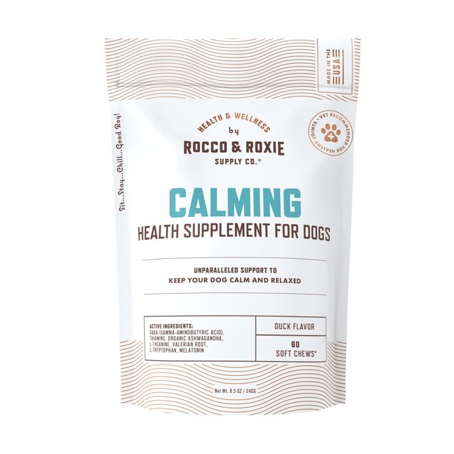 Rocco & Roxie Calming Health Supplement Soft Chews for Dogs, Duck ...