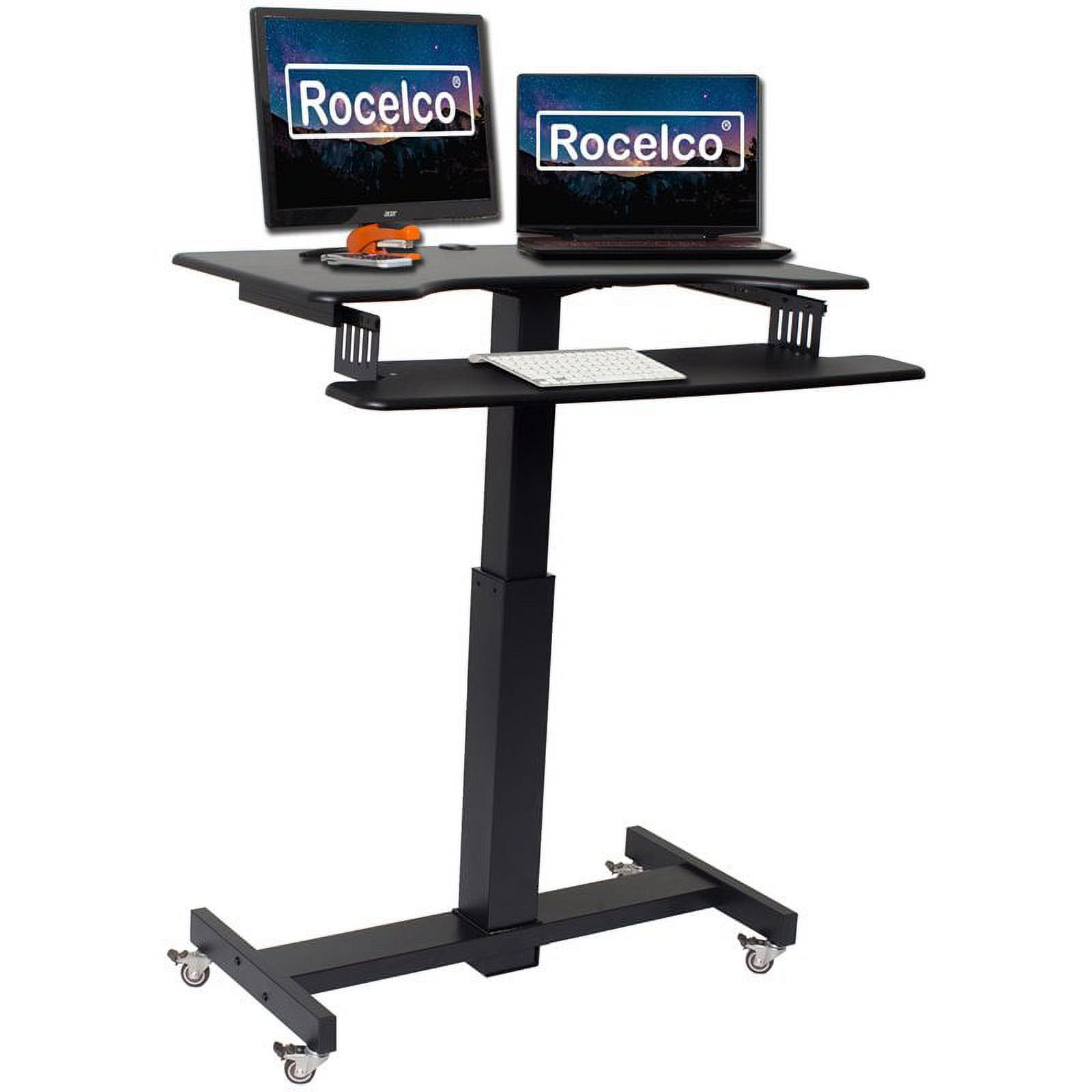 Rocelco 40in. Height Adjustable Mobile Standing Desk | Sit Stand Home ...