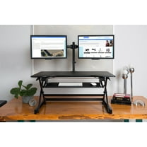 Rocelco 46" Large Height Adjustable Standing Desk Converter, Quick Sit ...