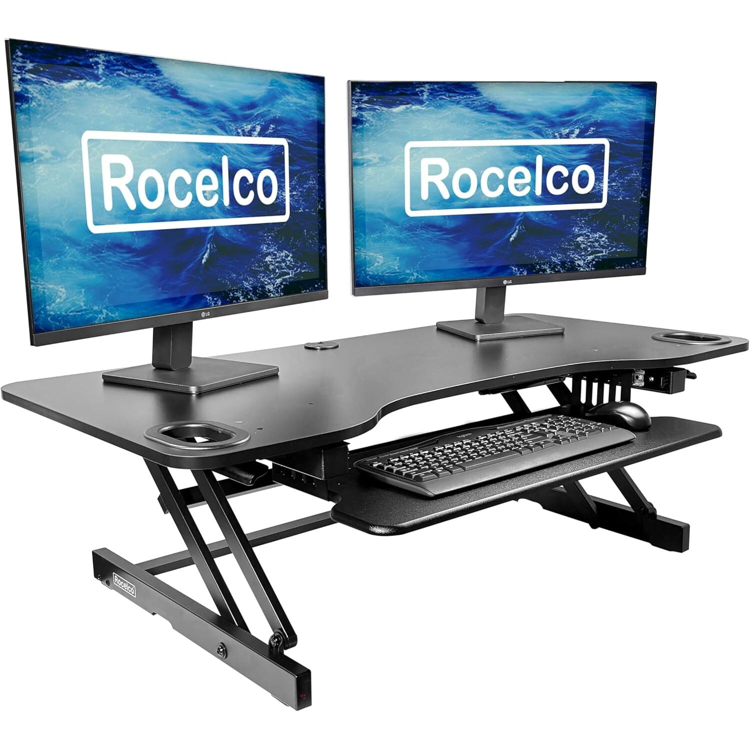 Rocelco 45" Height Adjustable Standing Desk Converter - Slide Out ...