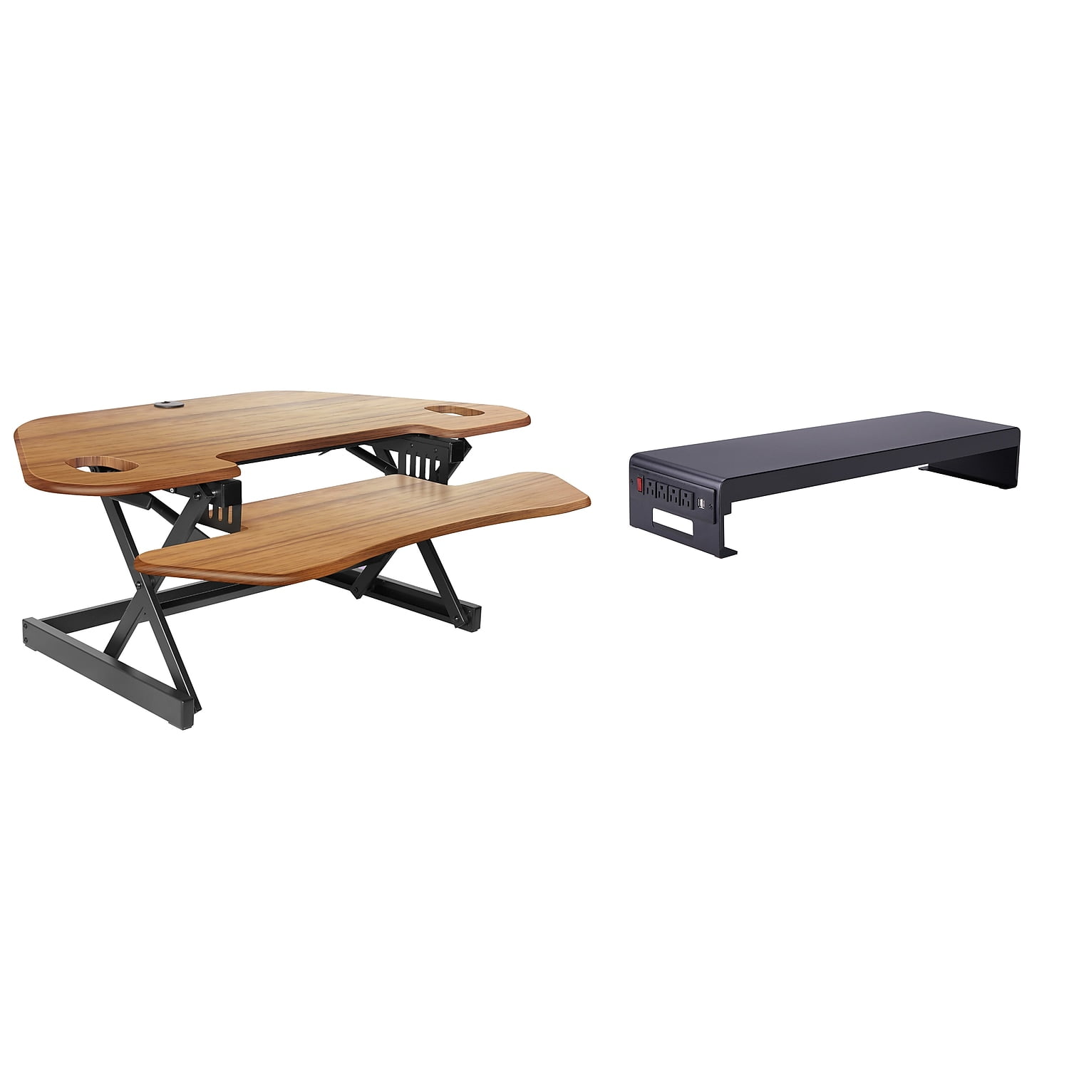 Rocelco 46" Adjustable Corner Desk Converter w/Monitor Stand BUNDLE ...