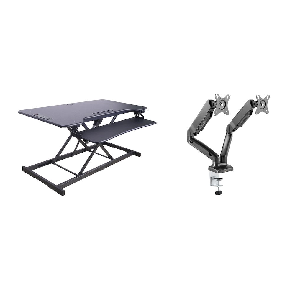 Rocelco 46" Electric Standing Desk Converter with AC Outlet USB Charger ...