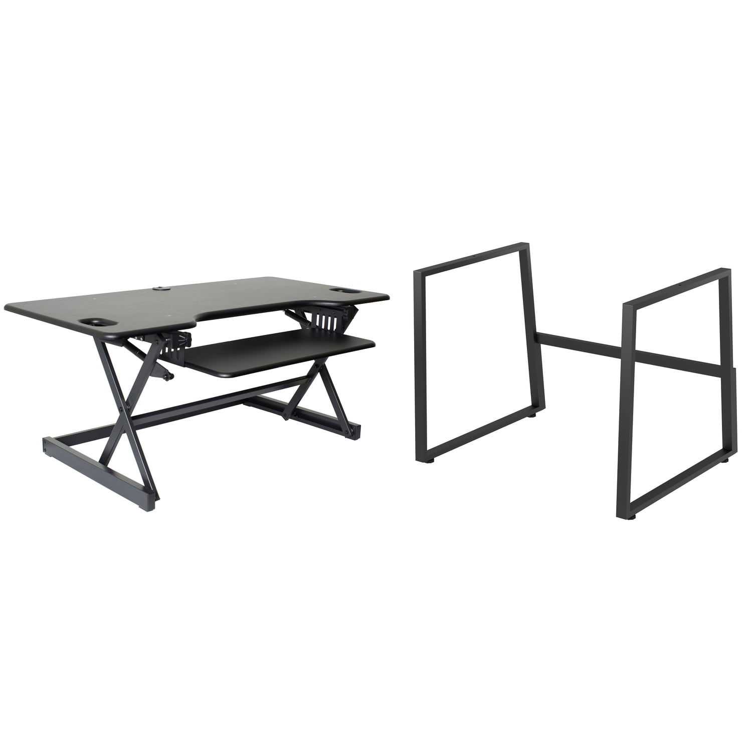 Rocelco 46" Large Height Adjustable Standing Desk BUNDLE | Quick Sit ...