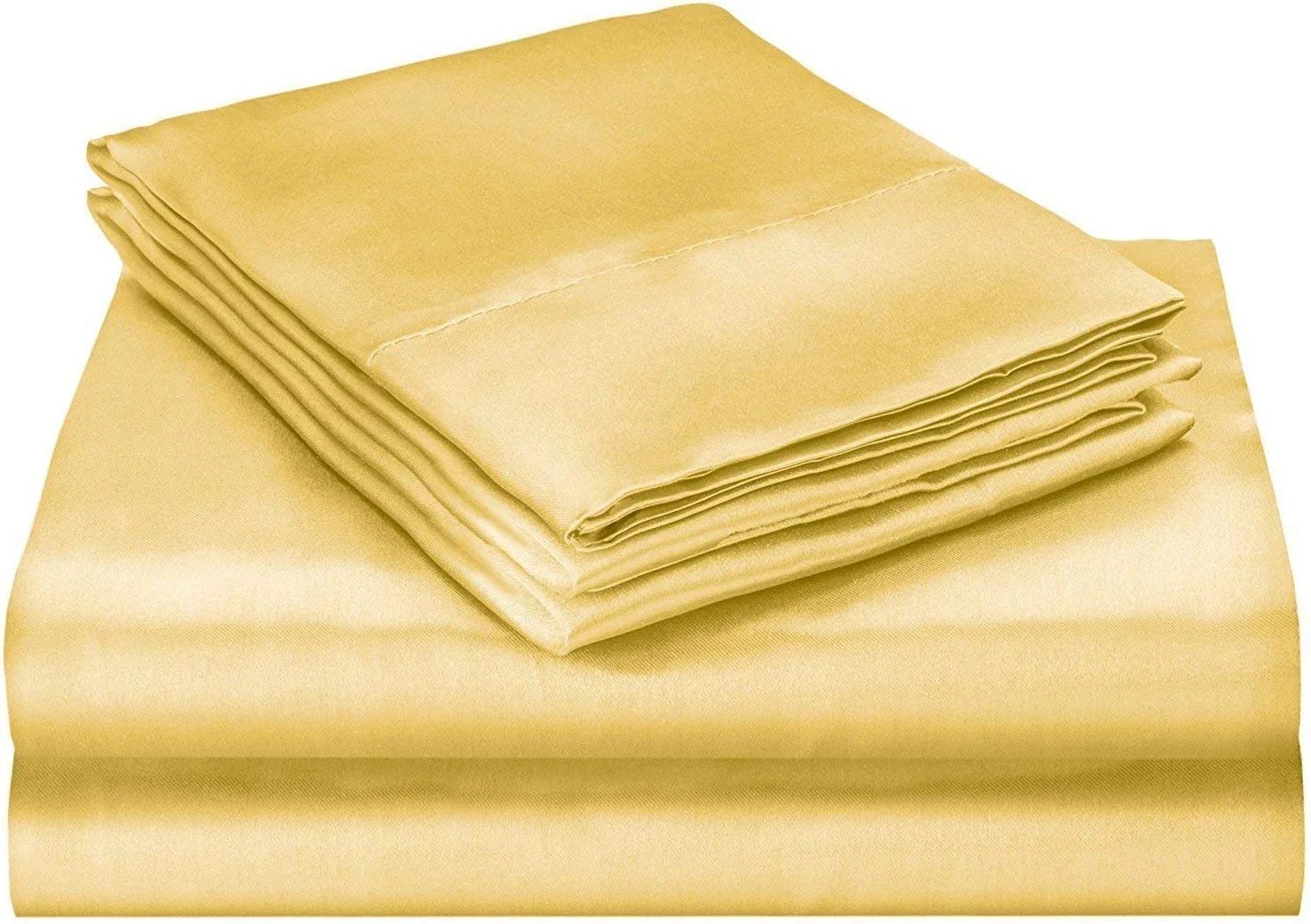 Roch Linen 100% Luxury Silk Satin Sheet Set 4pcs, Silk Fitted Sheet ...