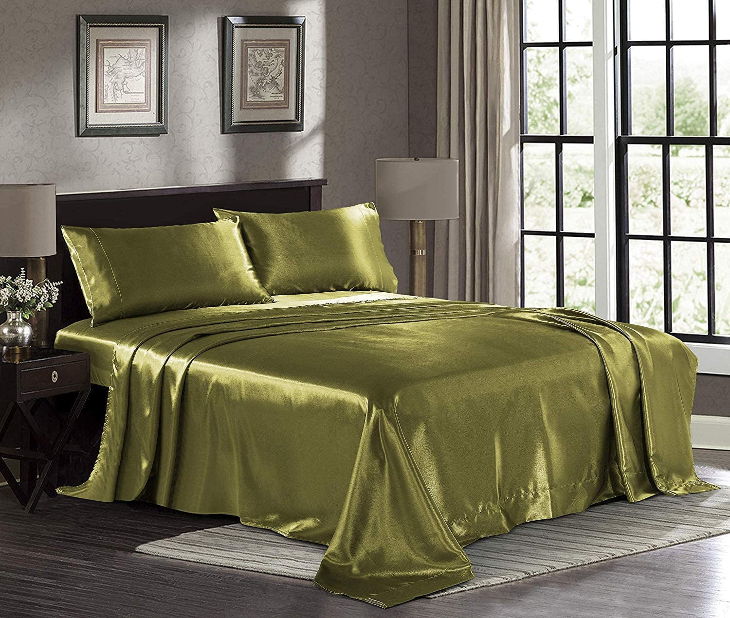 Roch Linen Silk Satin Comforter King/Cal King | Box Stitched | 300 GSM ...