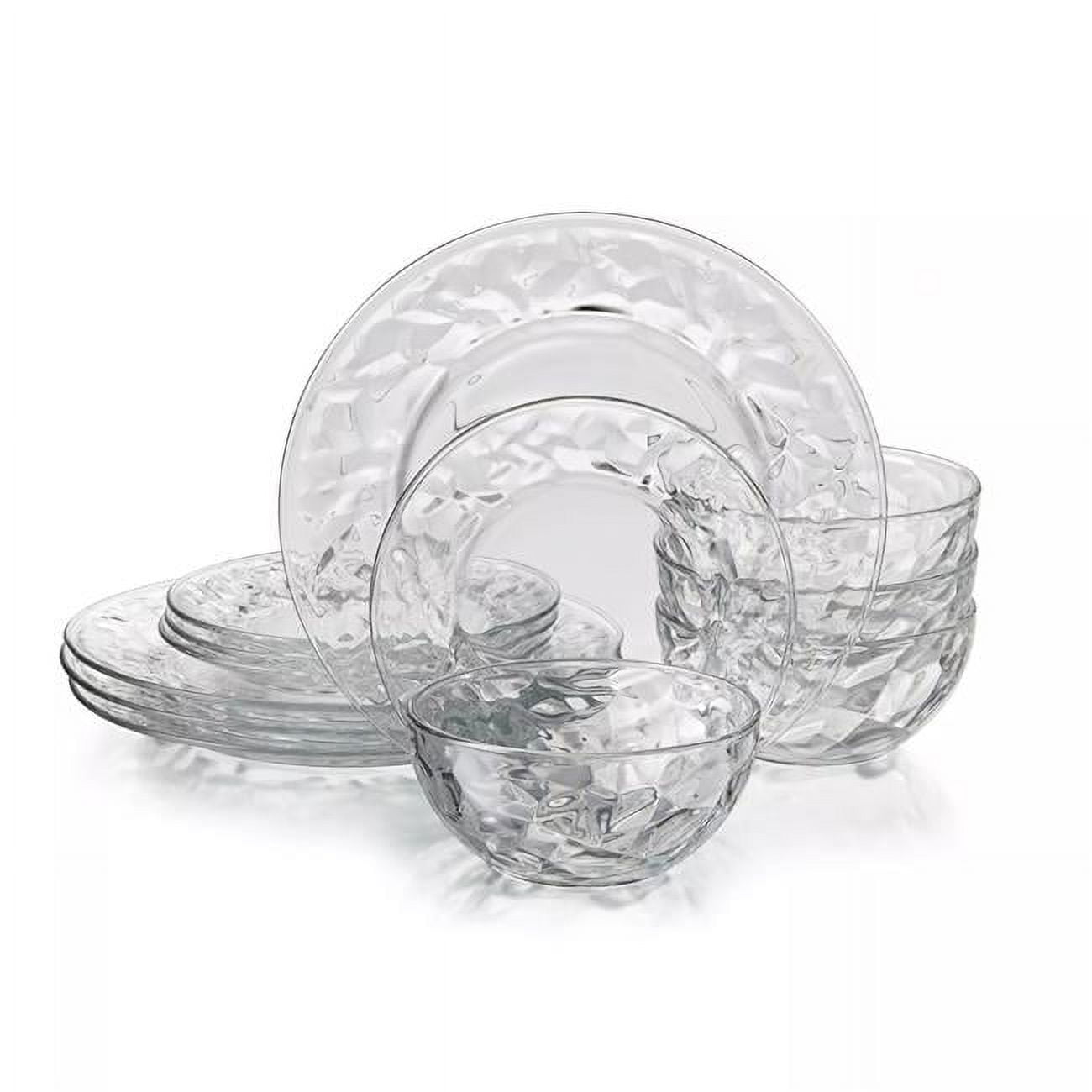 Rocher Glass Dinnerware Set, Clear - 12 Piece - Walmart.com