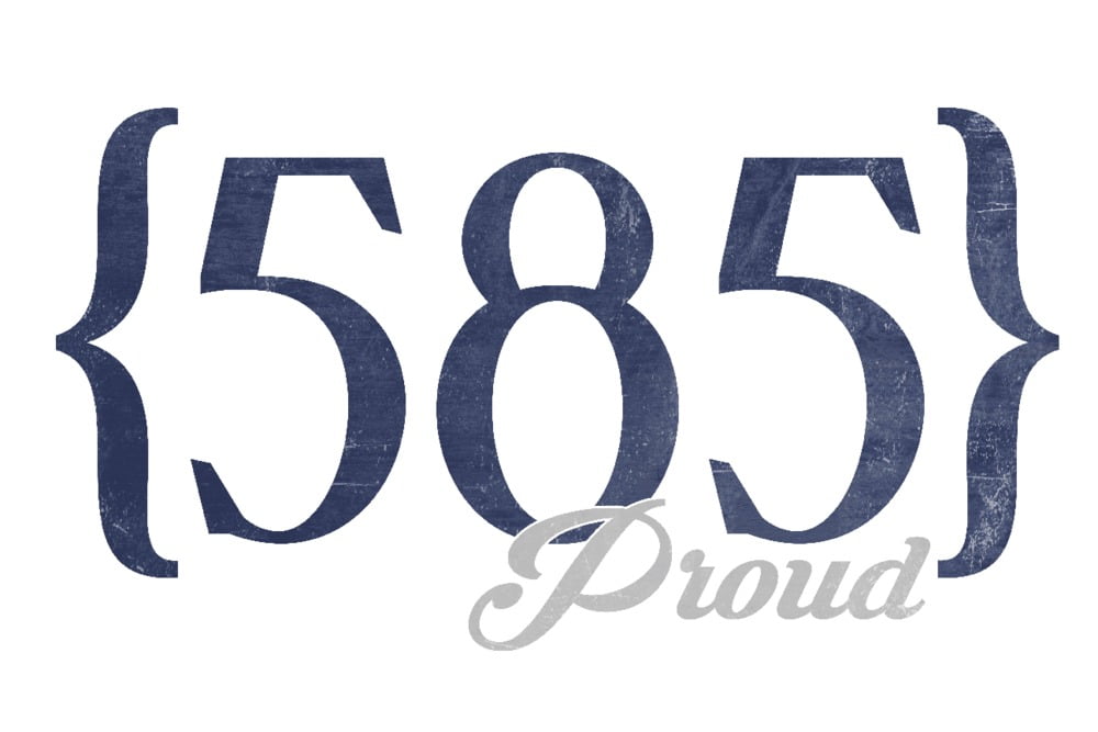 Rochester, New York, 585 Area Code (Blue) (16x24 Giclee Gallery Art ...