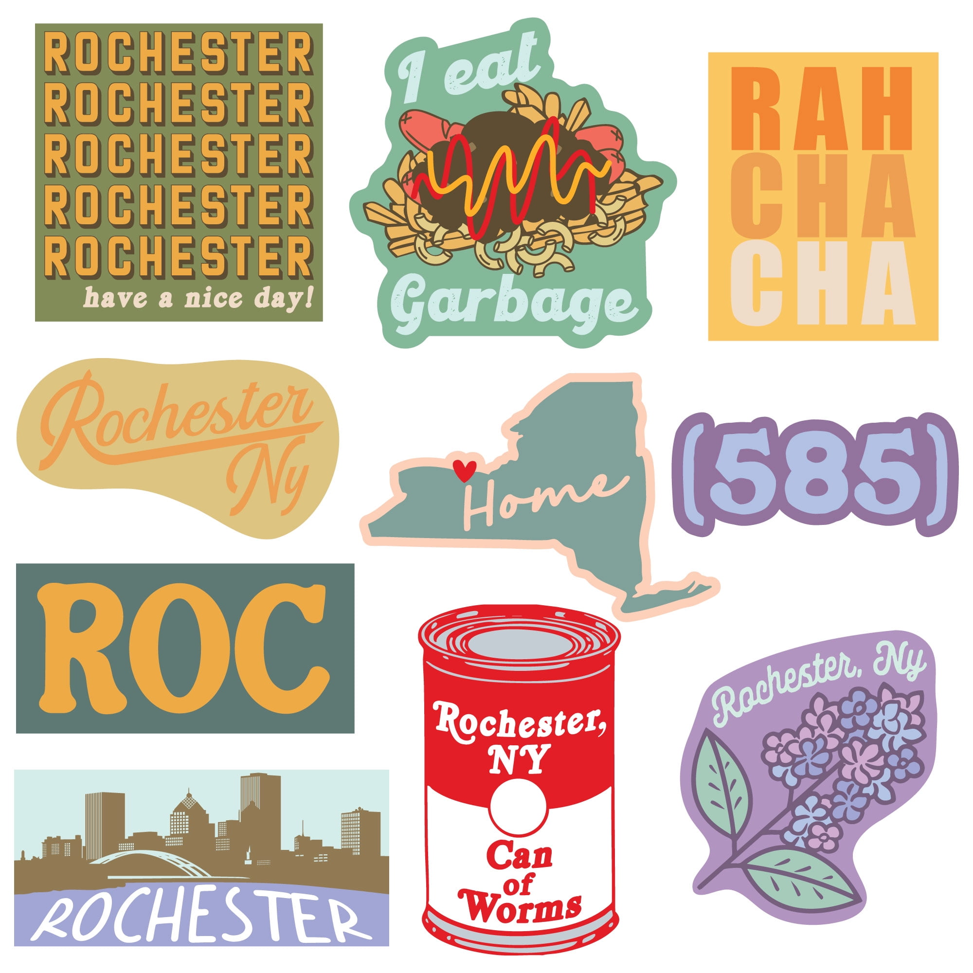 Rochester Sticker Extra Large ROC Stickers for Adults Funny Adhesives ...