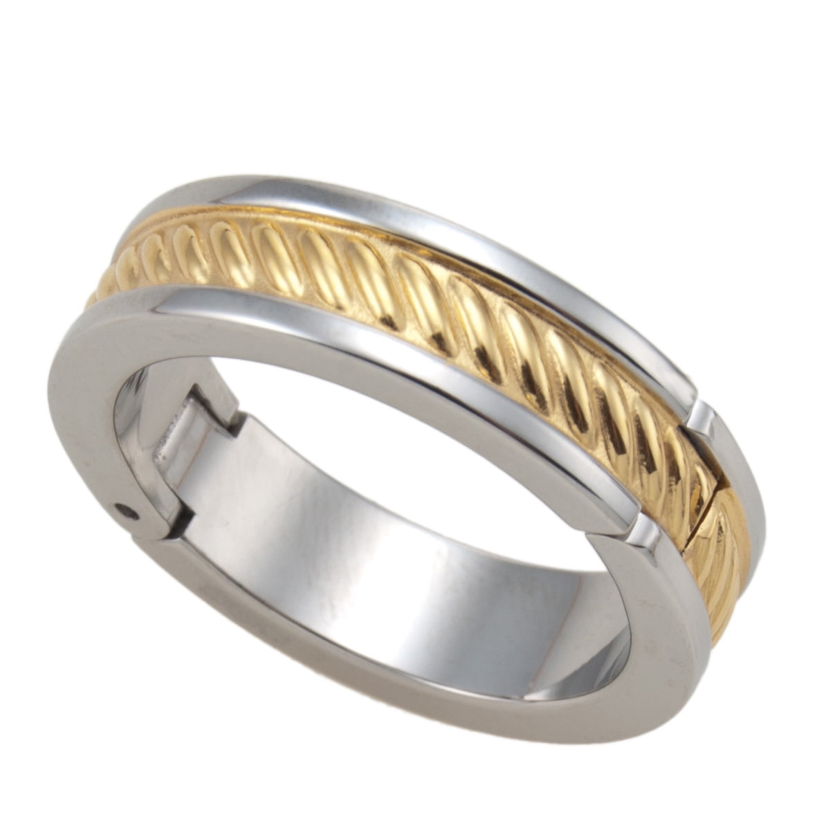 Rochet Ring Size 10 Two Tone Stainless Steel Cable Design - Walmart.com
