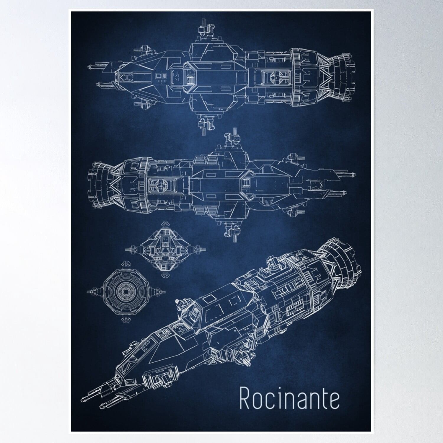 Rocinante Blueprint Poster Wall Art, Modern Wall Decor, 12x18 UNFRAMED ...
