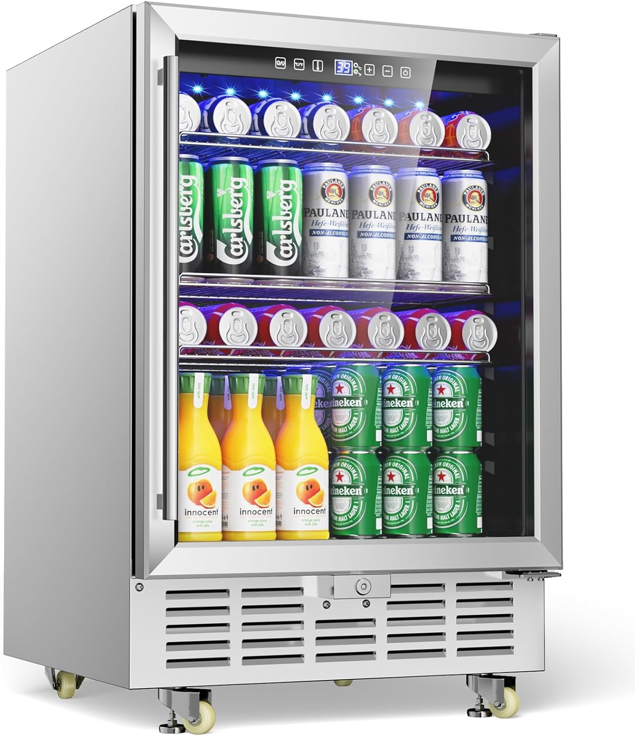Rocita 24 Inch Under Counter Indoor/Outdoor Beverage Refrigerator with ...