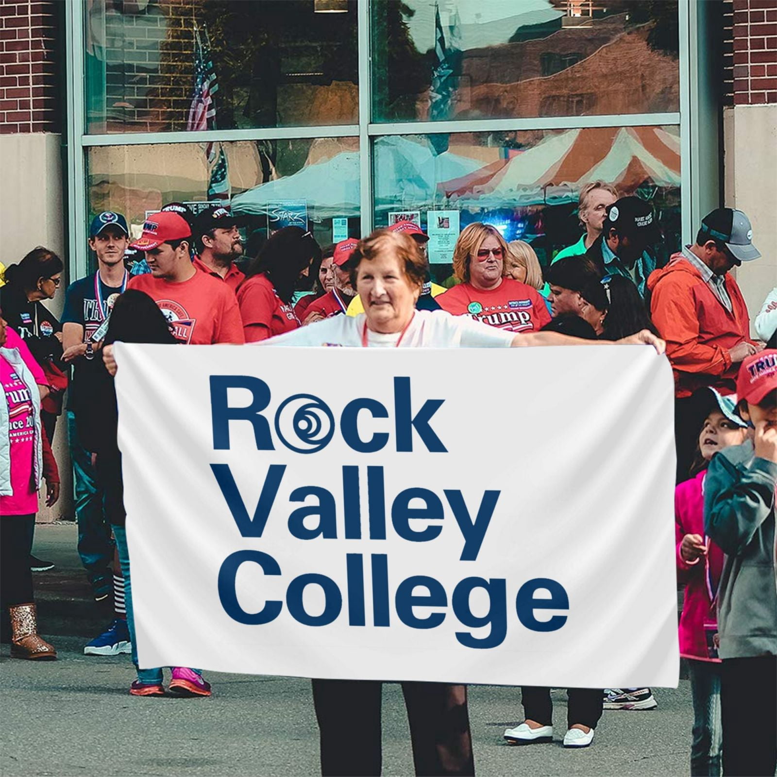 Rock A Valley College Logo Flag 3x5 Outdoor ,Sewn Stripes, Stronger ...