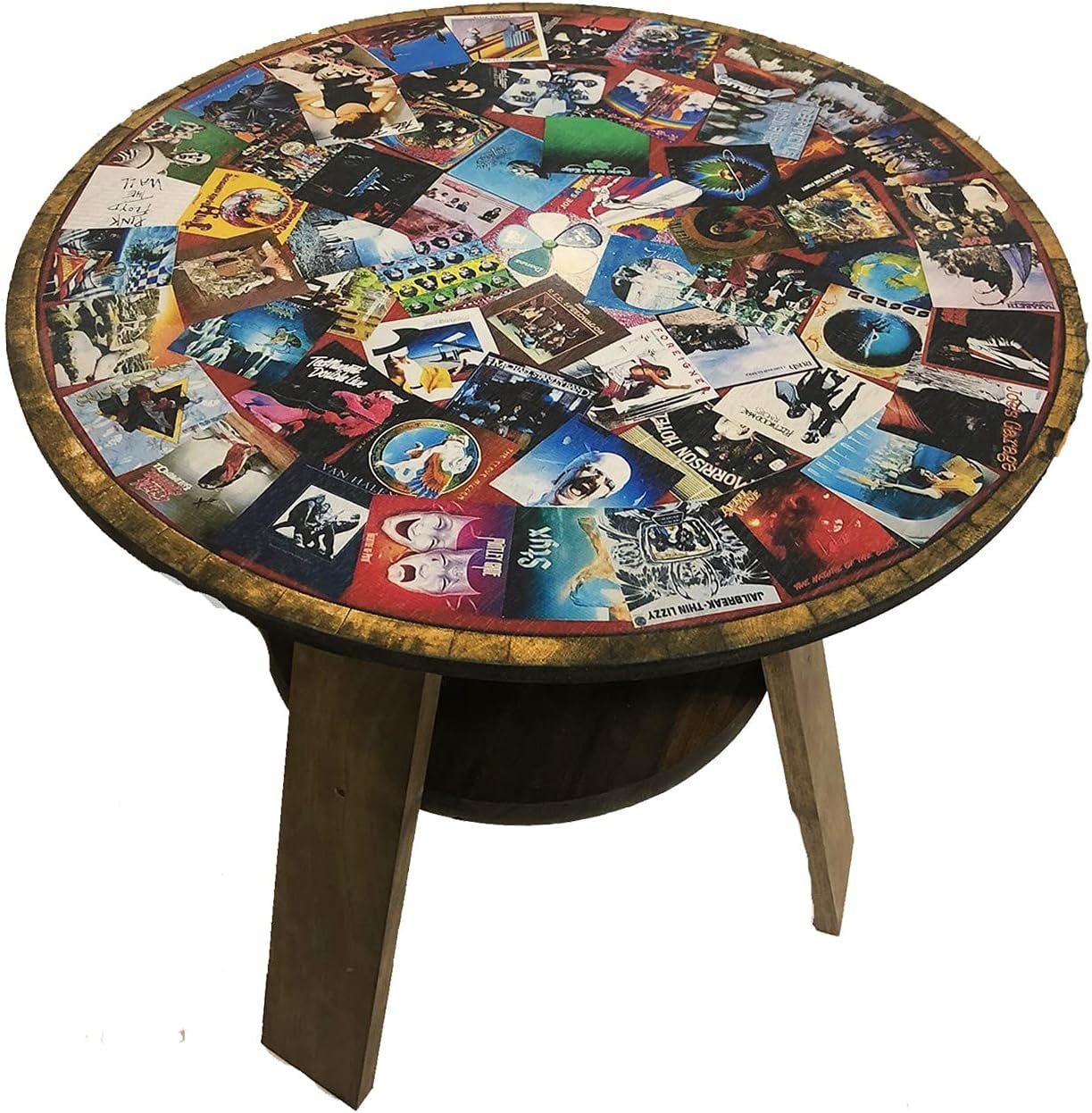 Rock and Roll Music End Table Rustic Man Cave Classic Rock Side Table ...