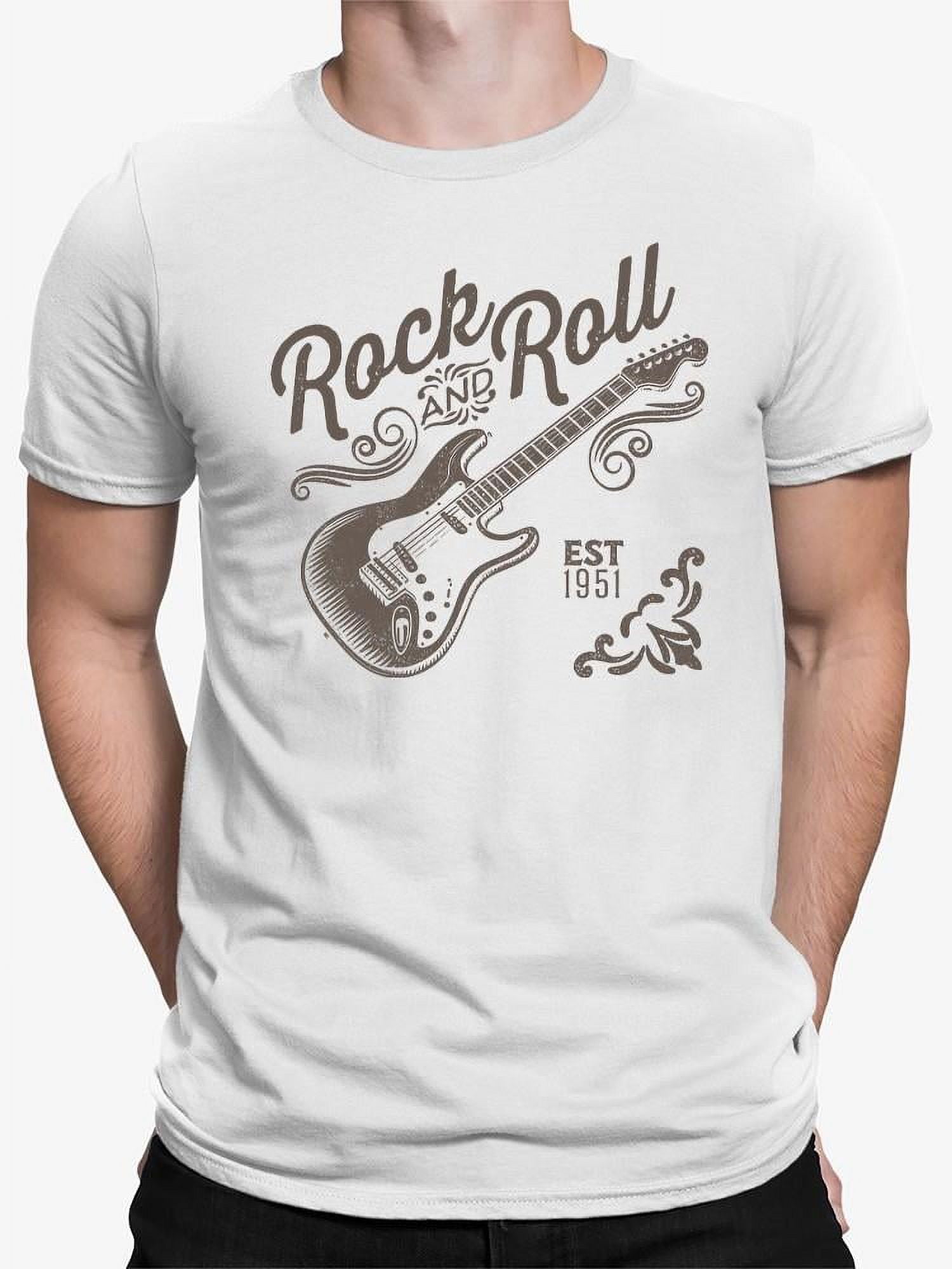 Rock And Roll Guitar Graphic Tee T-shirt Men's - Walmart.com